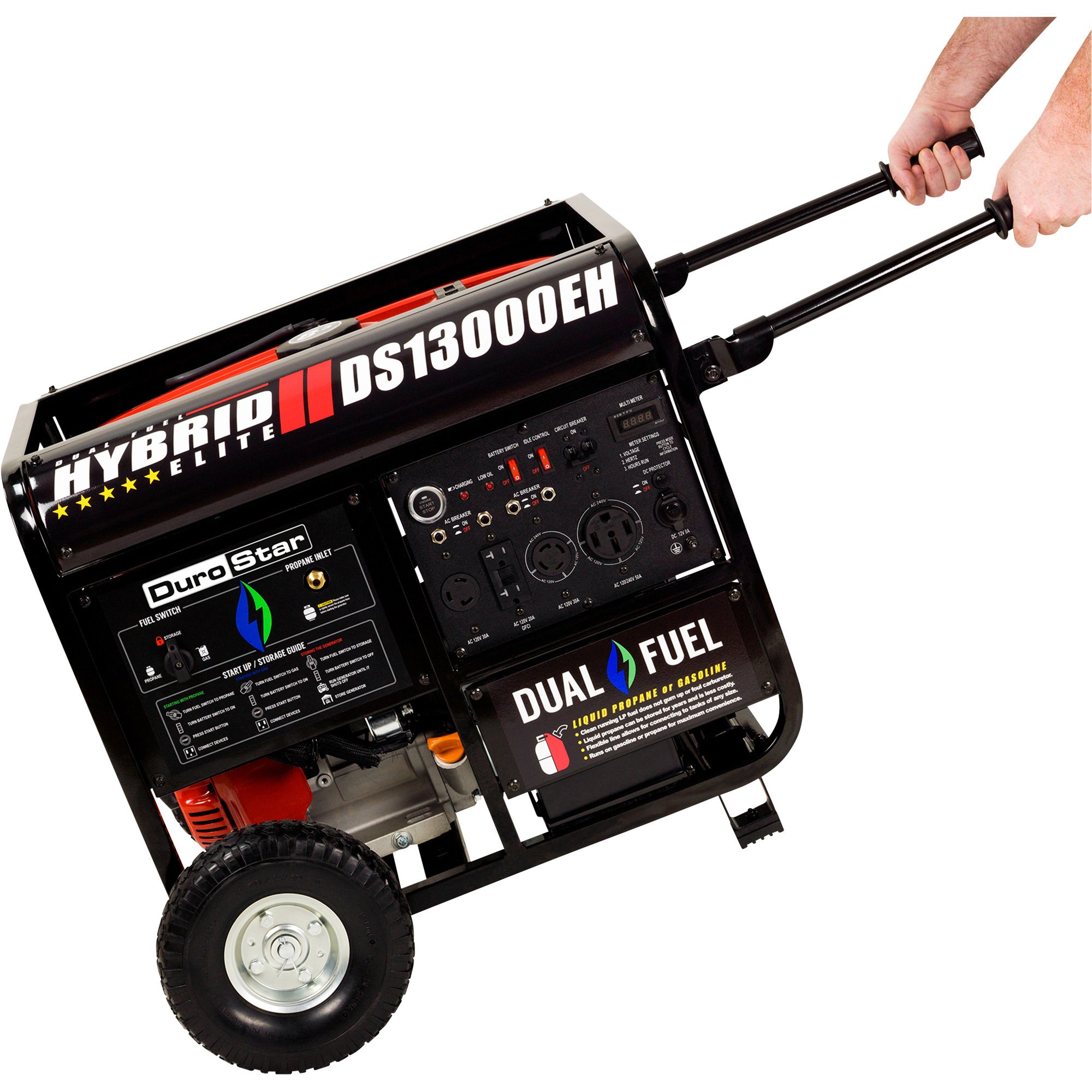 DuroStar Dual Fuel Portable Generator — 13,000 Surge Watts, 10,500 ...