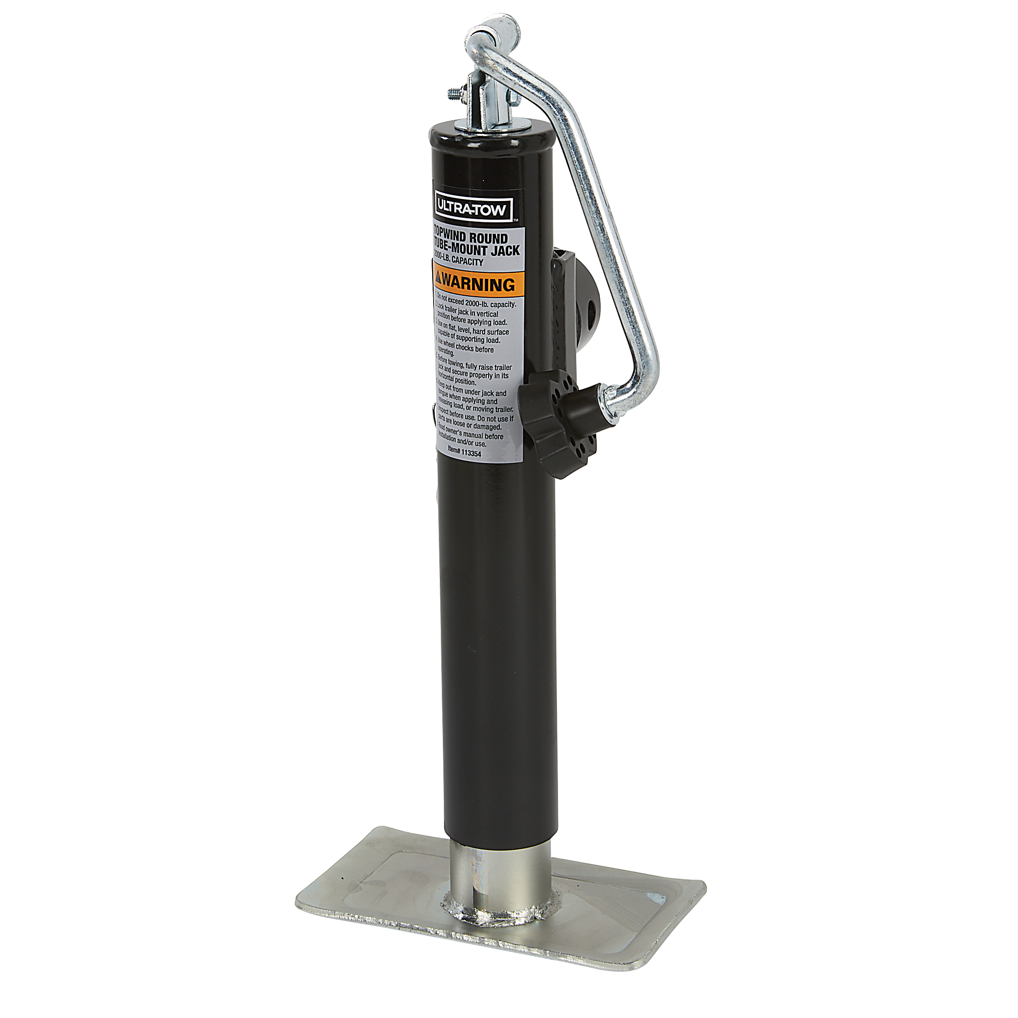 Ultra-Tow Round Tube Topwind Jack, Weld-On, 21-1/4in. Extended Length ...