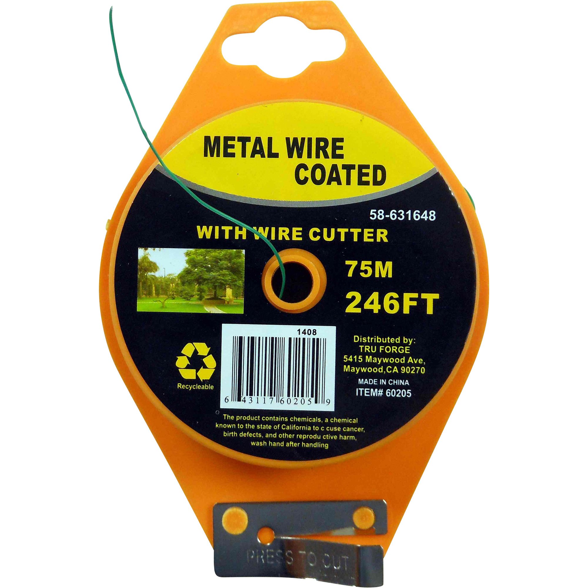 Toolmart Coated Metal Wire with Plastic Holder and Built-In Cutter ...