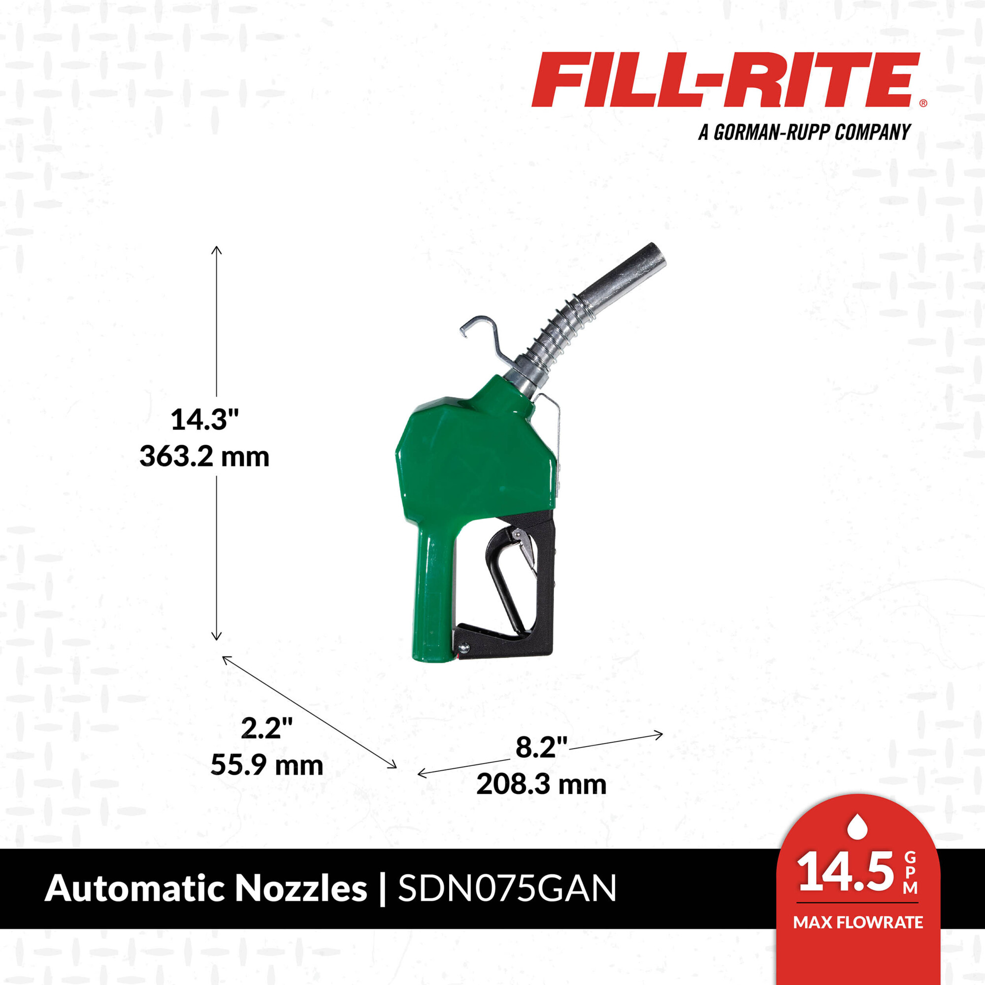 Fill-Rite Automatic Standard-Duty Fuel Nozzle, 3/4in. NPT, Diesel Spout ...