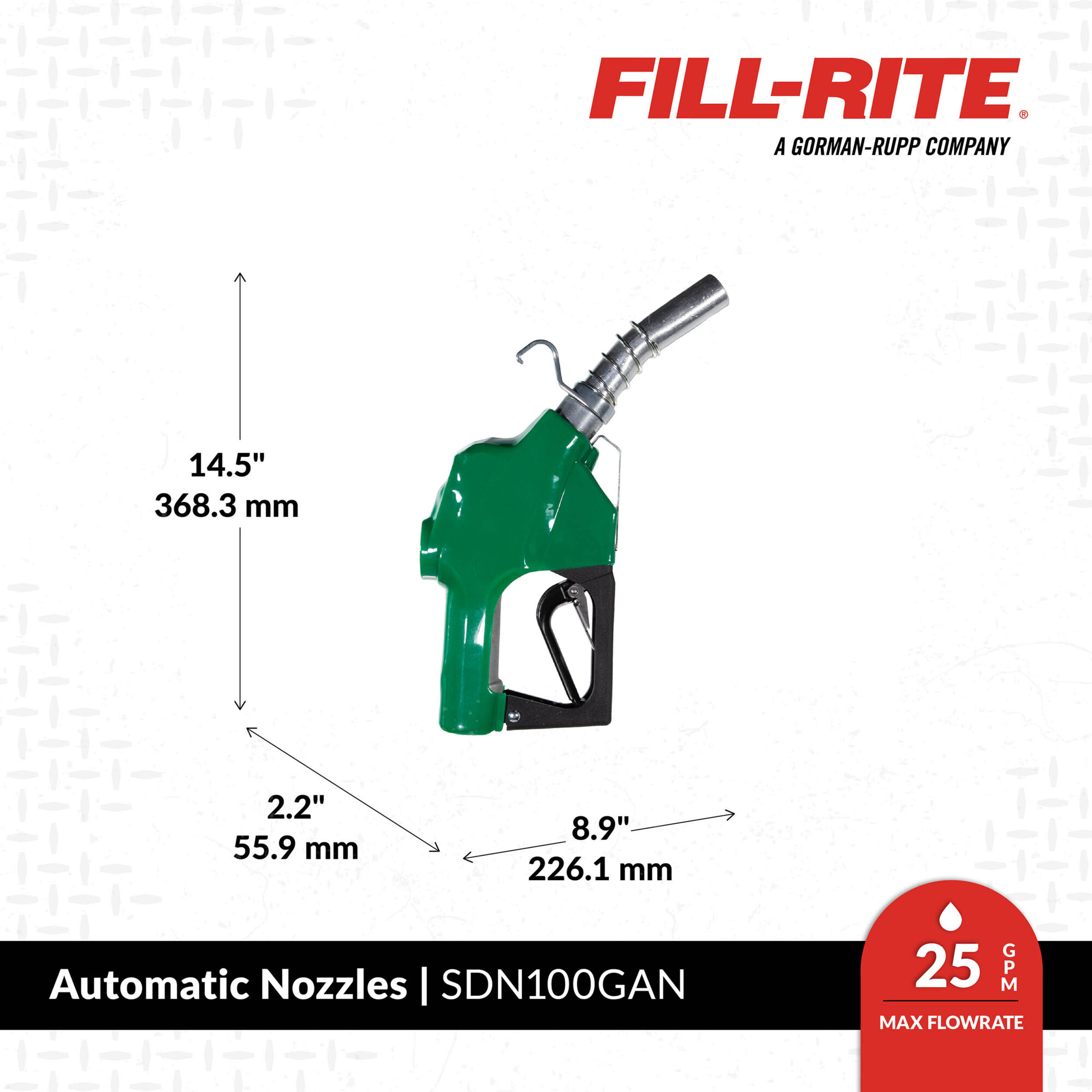 Fill-Rite Automatic Standard-Duty Fuel Nozzle, 1in. NPT, Diesel Spout ...