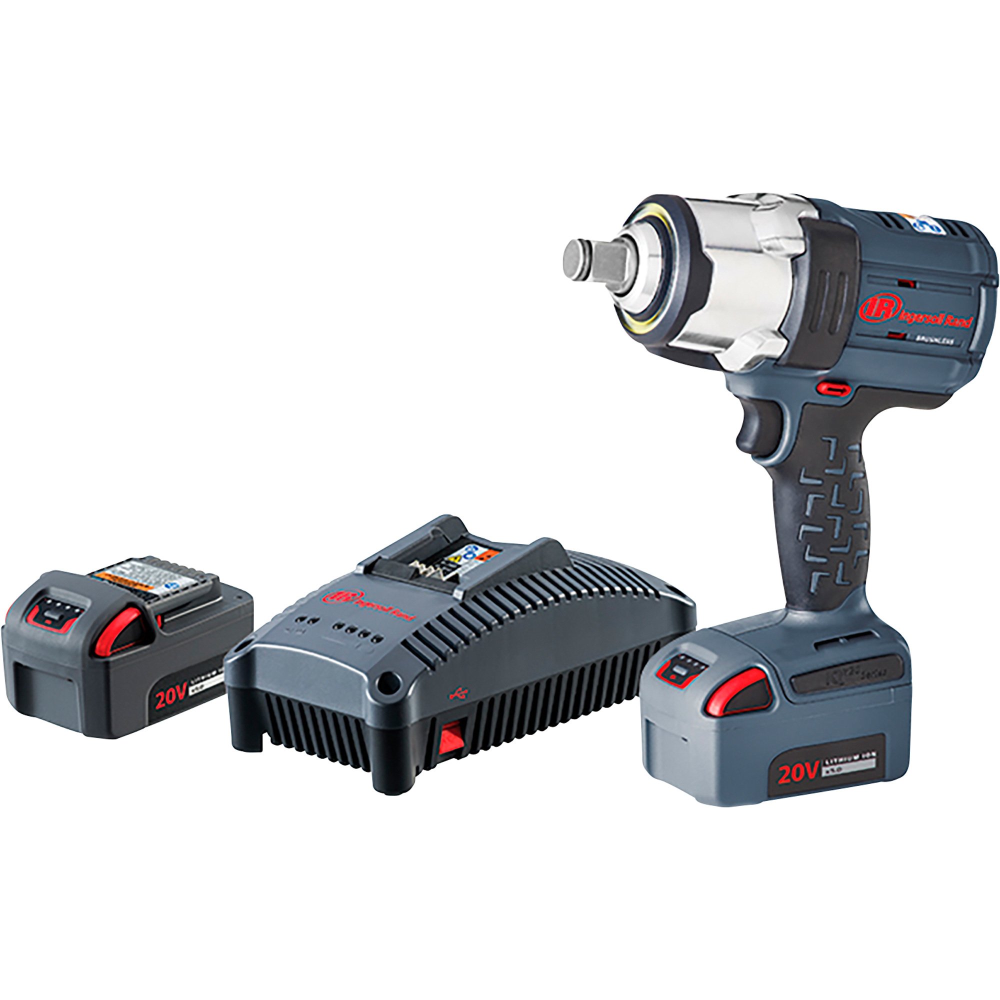 Ingersoll Rand IQV20 Series High-Torque 20V Cordless Impact Wrench Kit, 3/4in. Drive, 1000 Ft ...