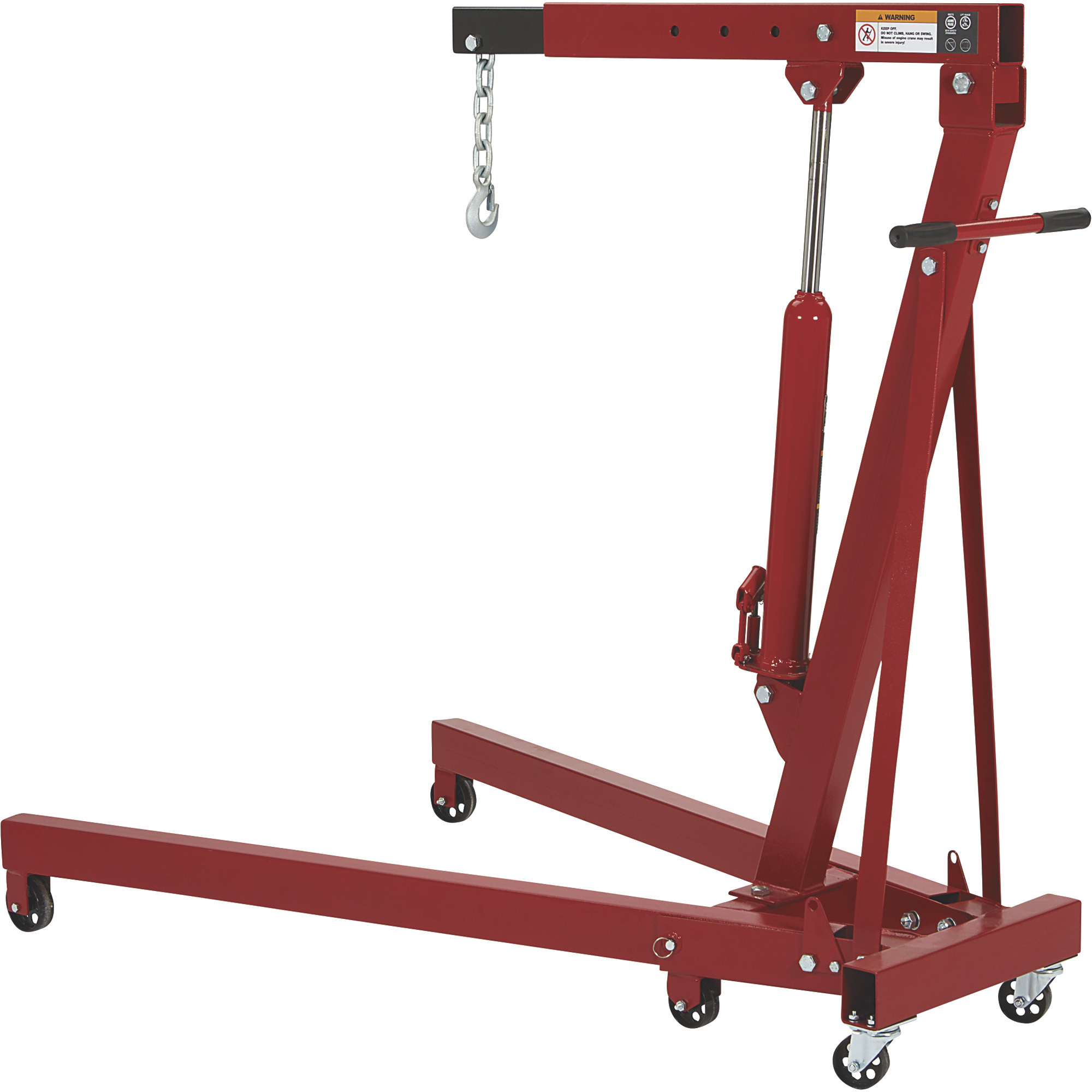 Strongway Hydraulic Engine Hoist/Shop Crane, 1-Ton Capacity, 2.95in.–76 ...