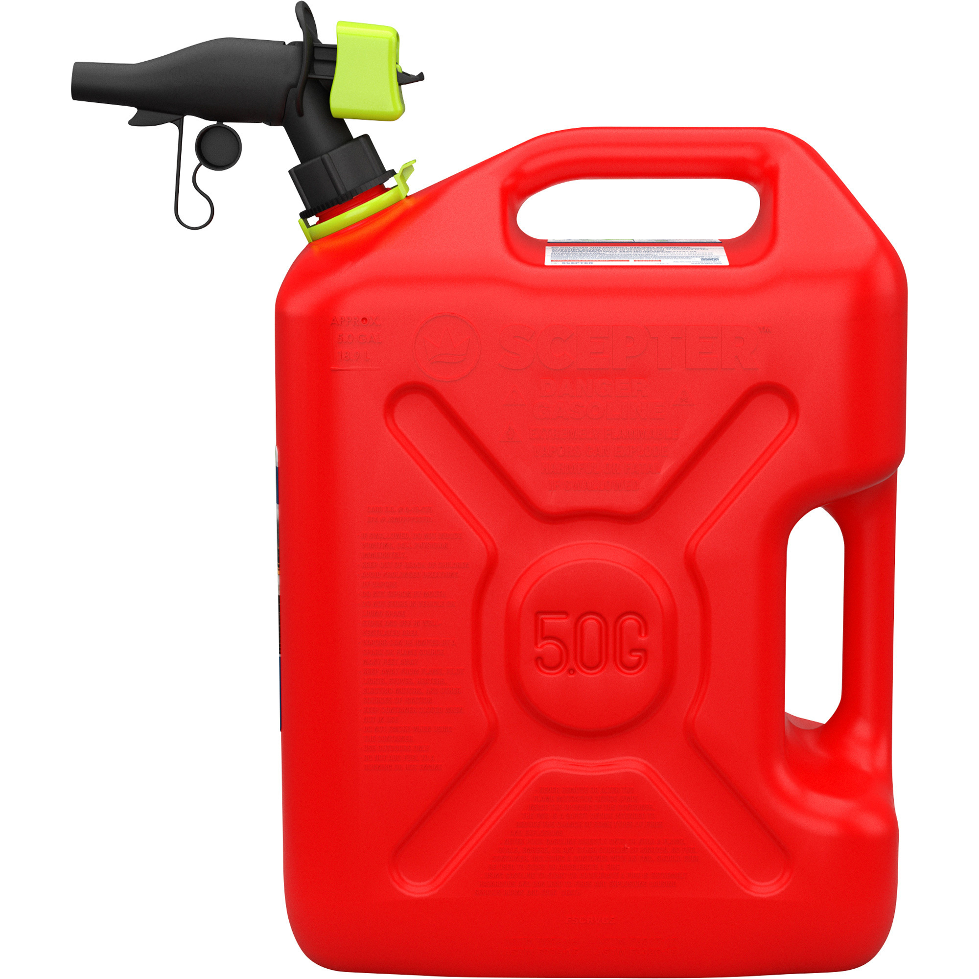 Scepter Military-Style Gas Can with SmartControl Spout, 5 Gallons, Red ...