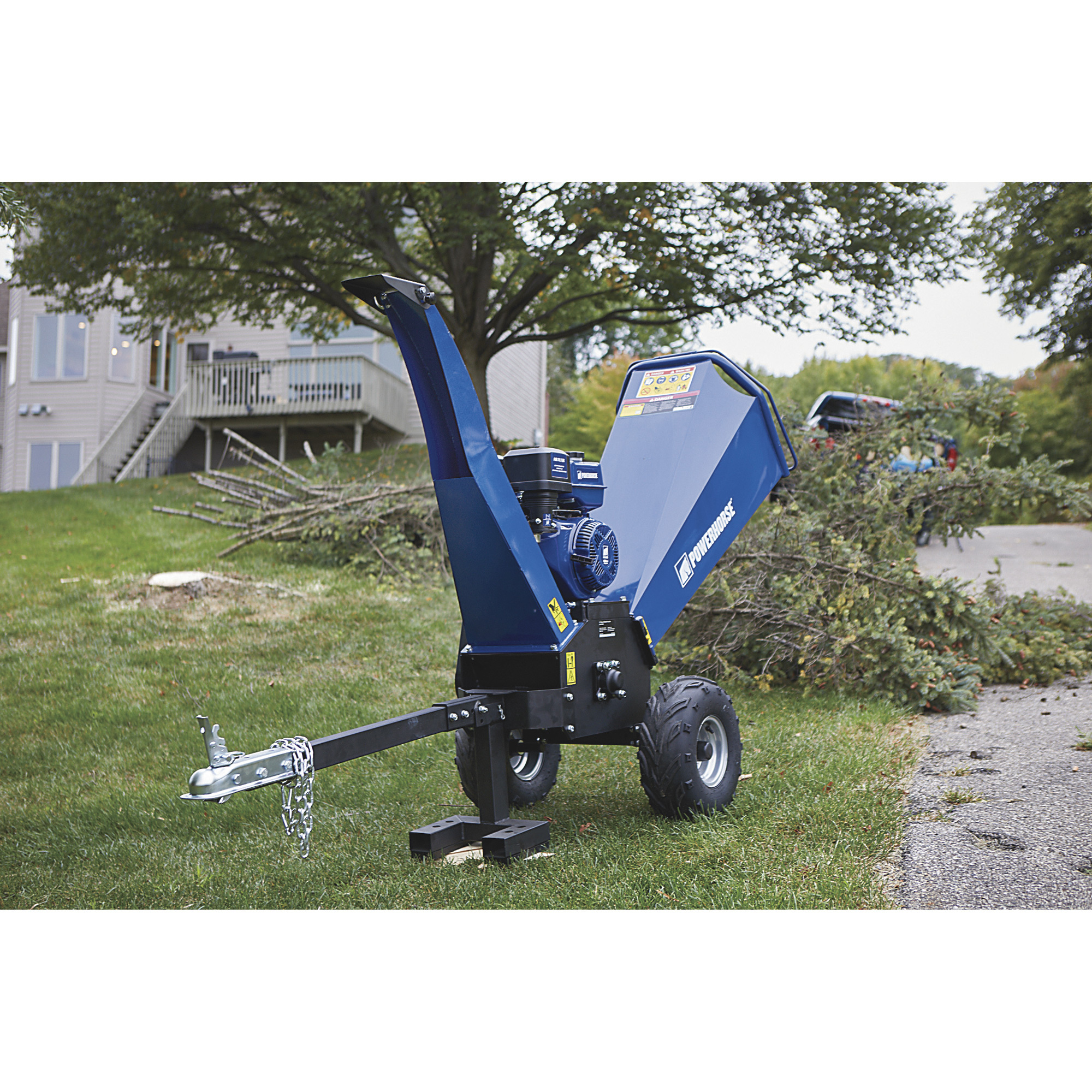 Powerhorse Towable Wood Chipper/Shredder, 420cc Powerhorse OHV Engine ...
