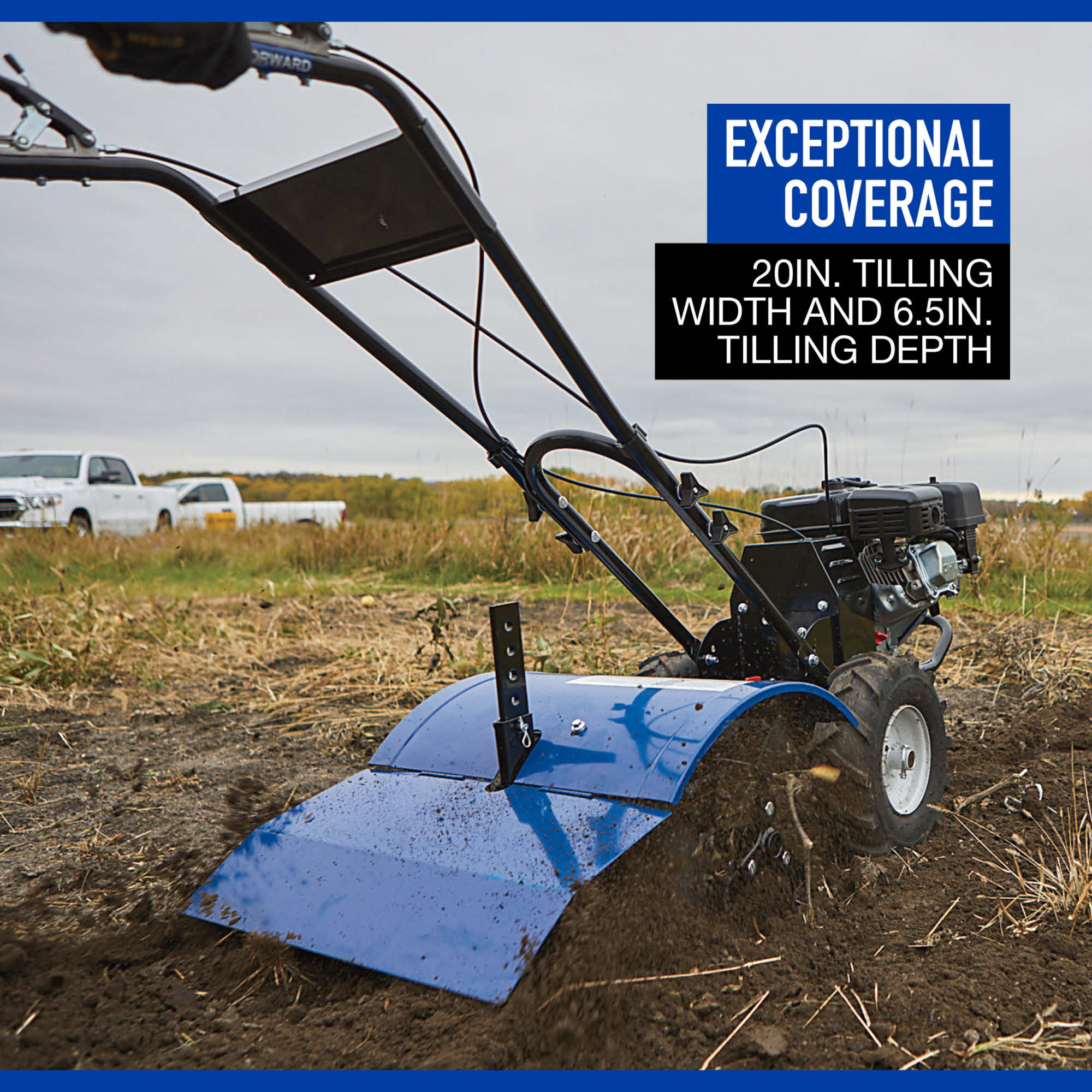 Powerhorse 20in. Rear Tine Tiller Cultivator, 6.5in. Tilling Depth ...