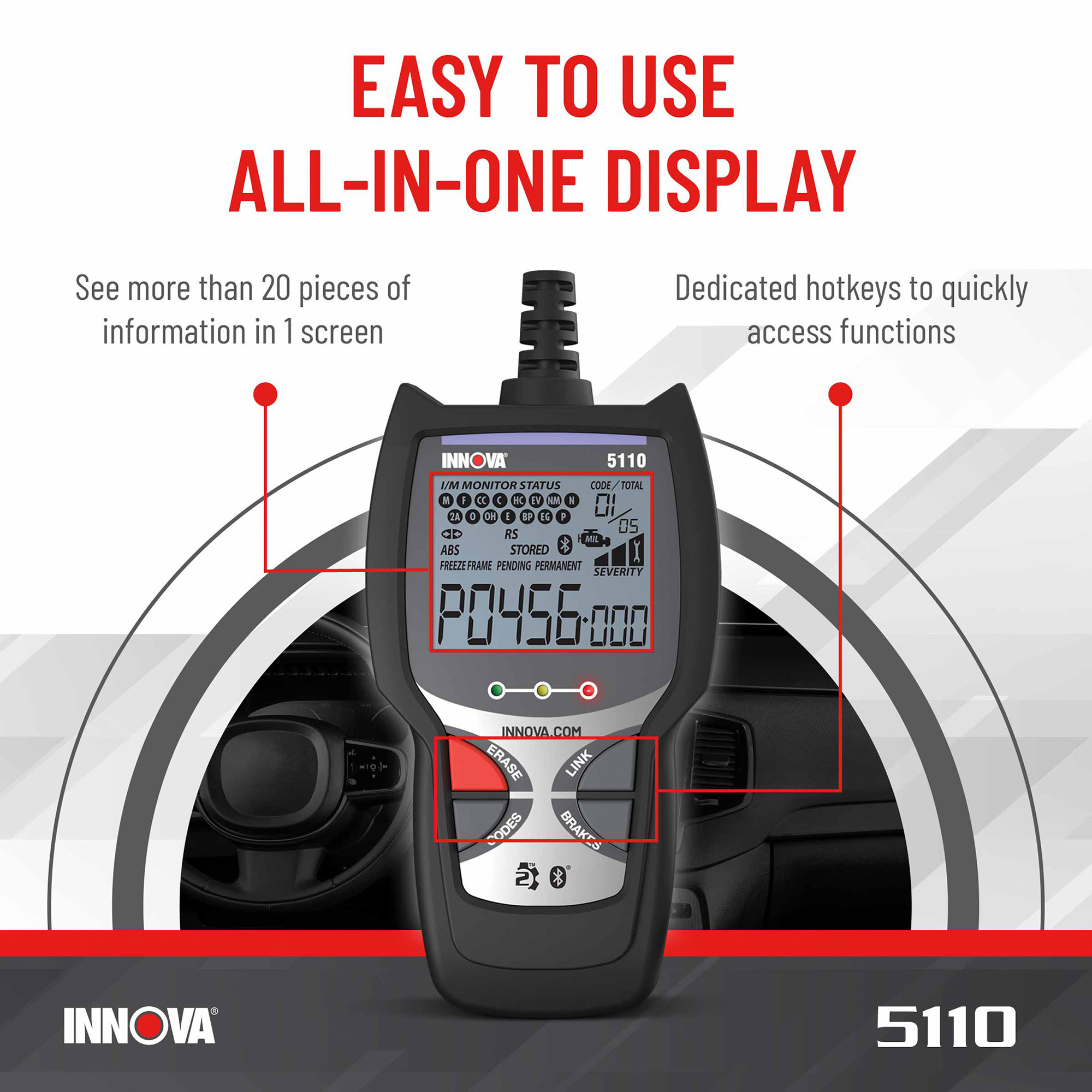 Innova CarScan Code Reader with ABS, Model# 5110 | Northern Tool