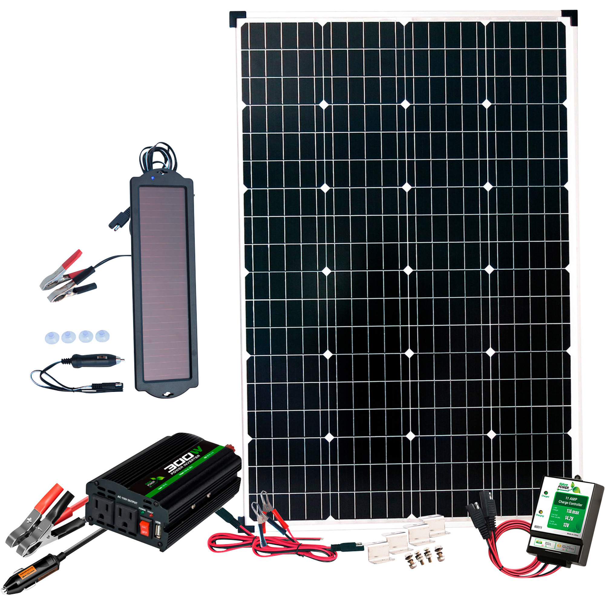 Nature Power 110 Watt Polycrystalline Solar Panel Kit, Model# 53115 ...