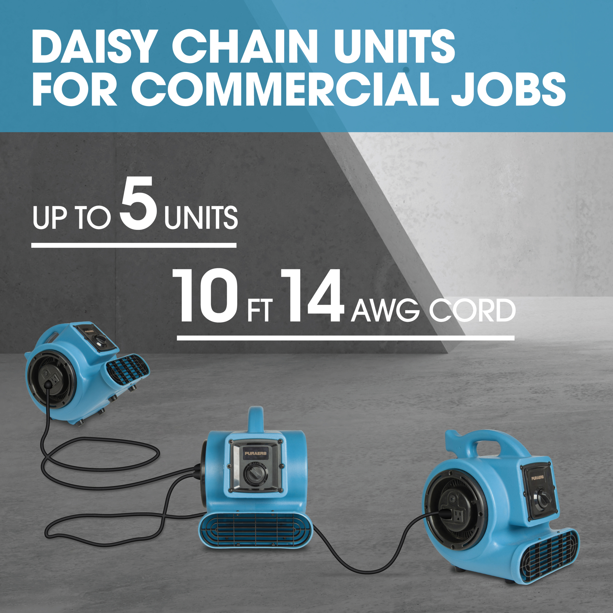 PURAERO, 1/5 HP 800 CFM MINI AIR MOVER, Air Delivery 800 cfm, Model# PA ...