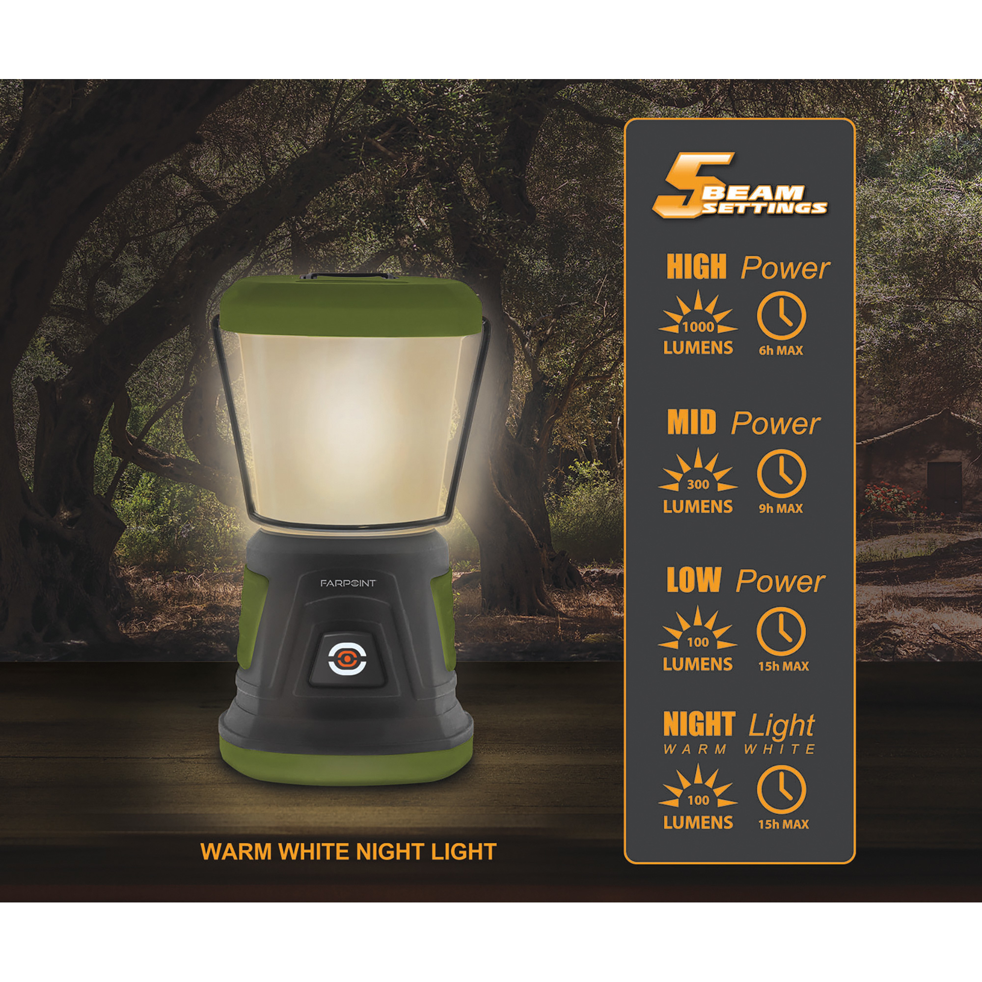 FARPOINT 1000-Lumen 360° Lantern with Batteries | Northern Tool