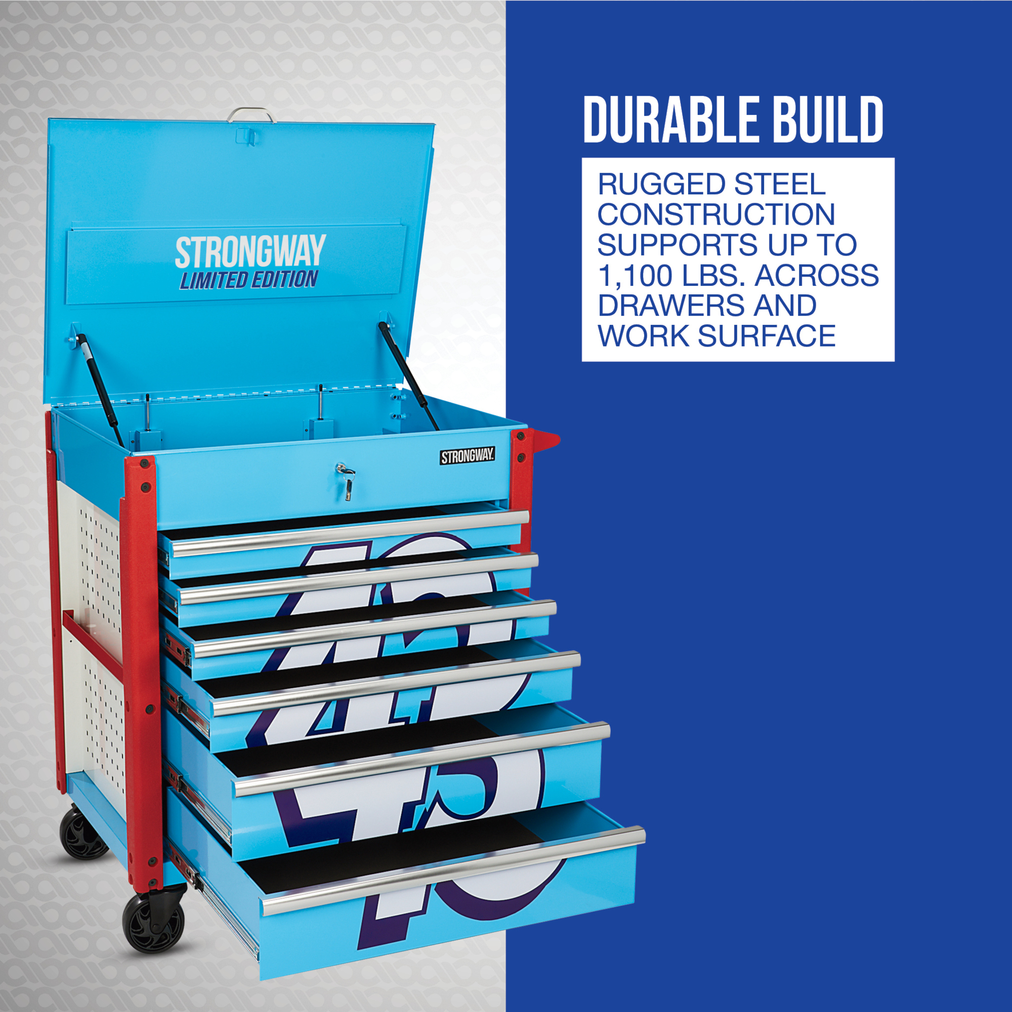 Strongway Richard Petty Limited Edition 6-Drawer Service Cart, 34in ...