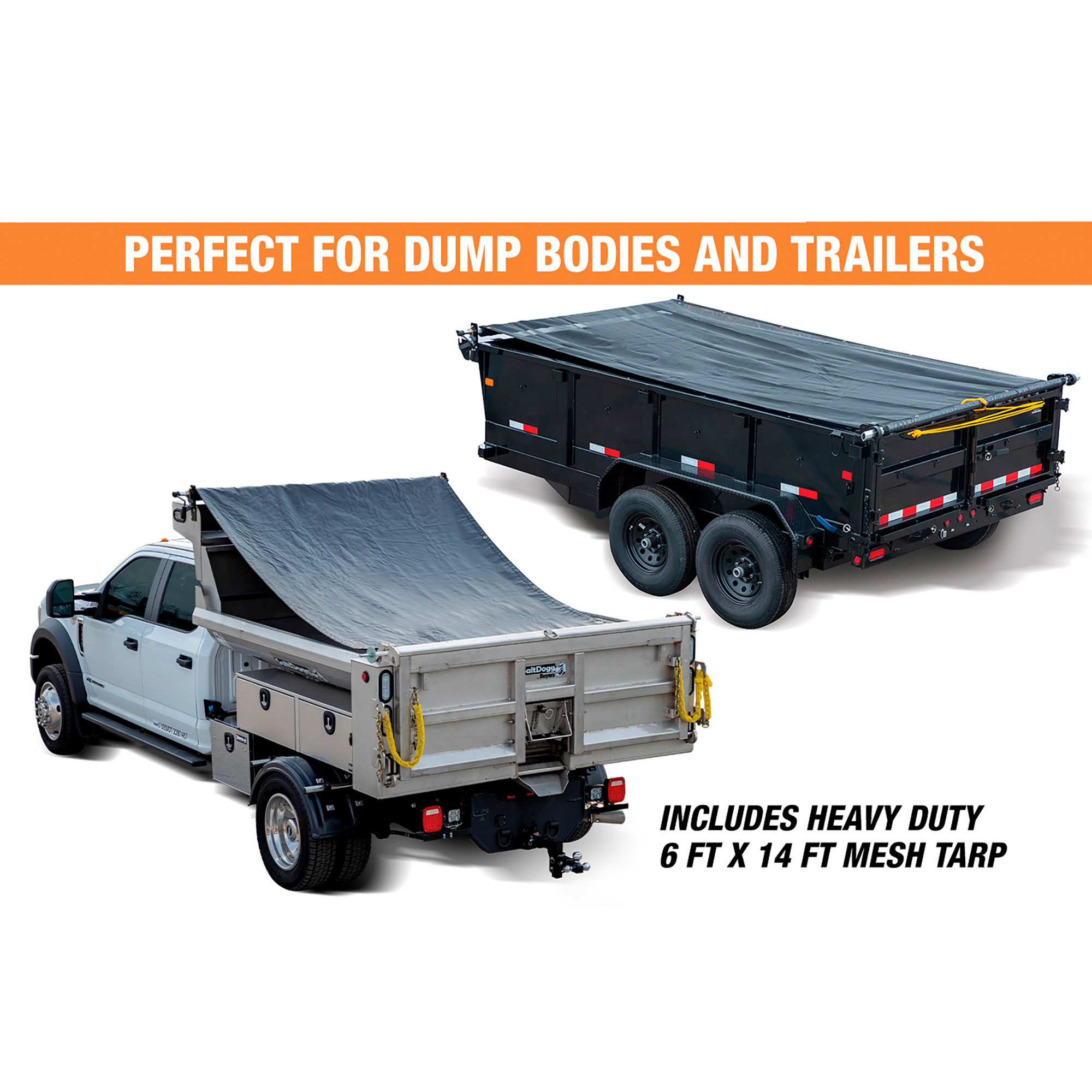 Buyers Products, Aluminum Tarp System With Mesh Tarp 6 x 14ft., Model ...