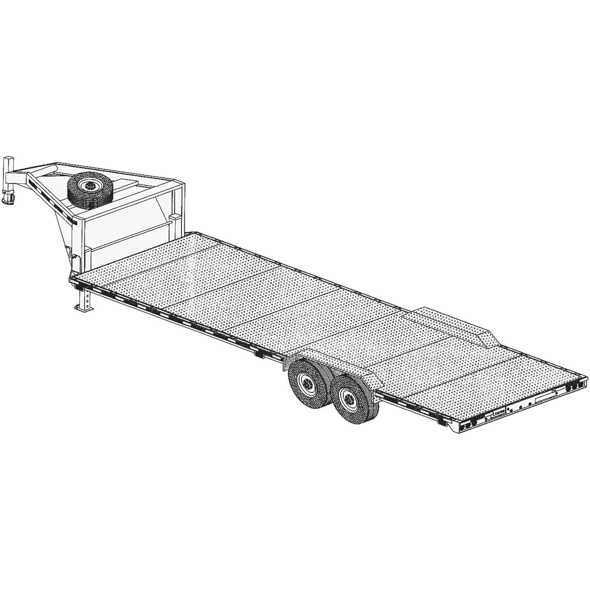 Trailer Blueprints, Model# 26XT — 26ft. x 102in. Tandem Axle Gooseneck ...