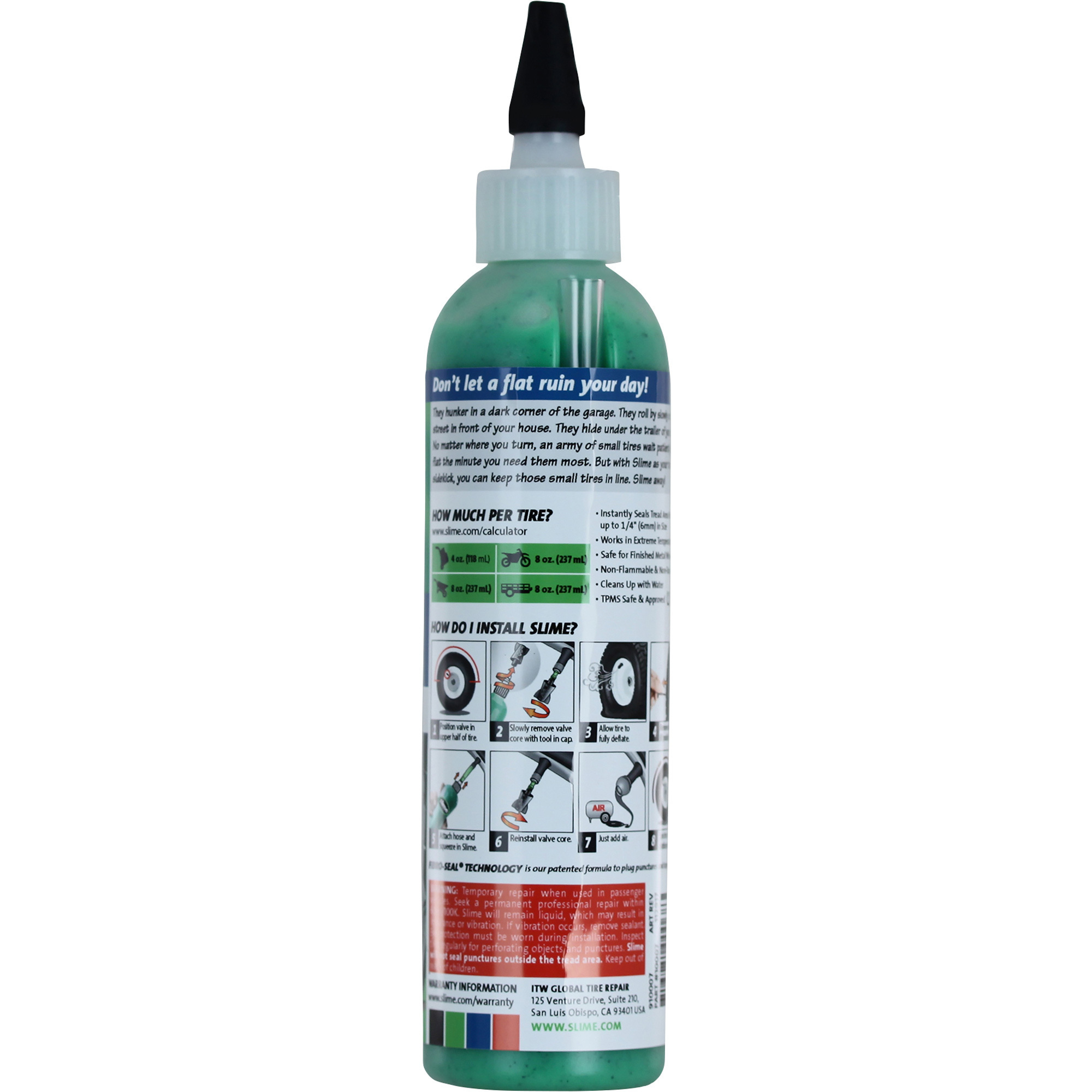 Slime Prevent and Repair Tire Sealant, 8 oz. (Small Tires), Model ...