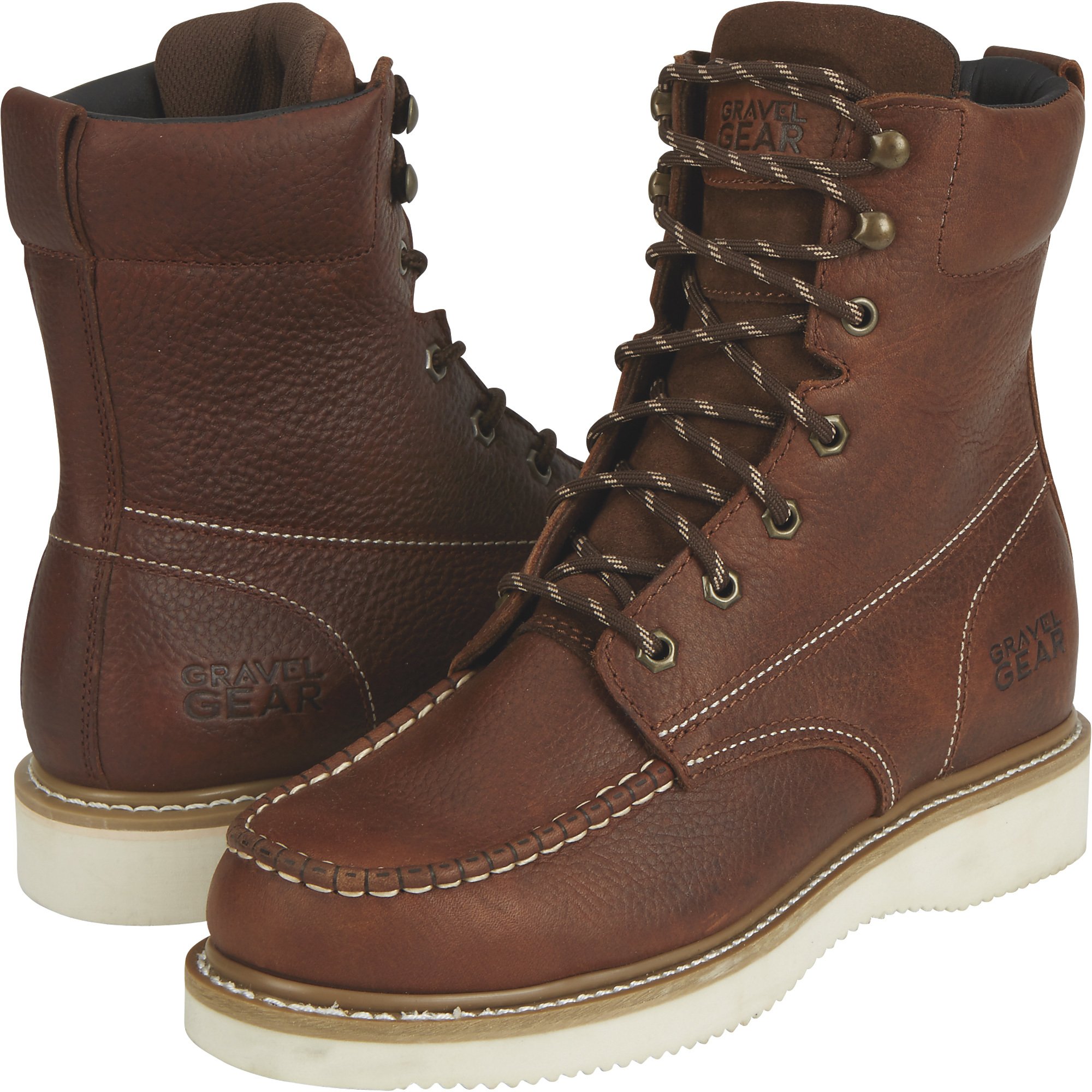 Gravel Gear Men's 8in. Moc Toe Wedge Work Boots — Brown | Northern Tool