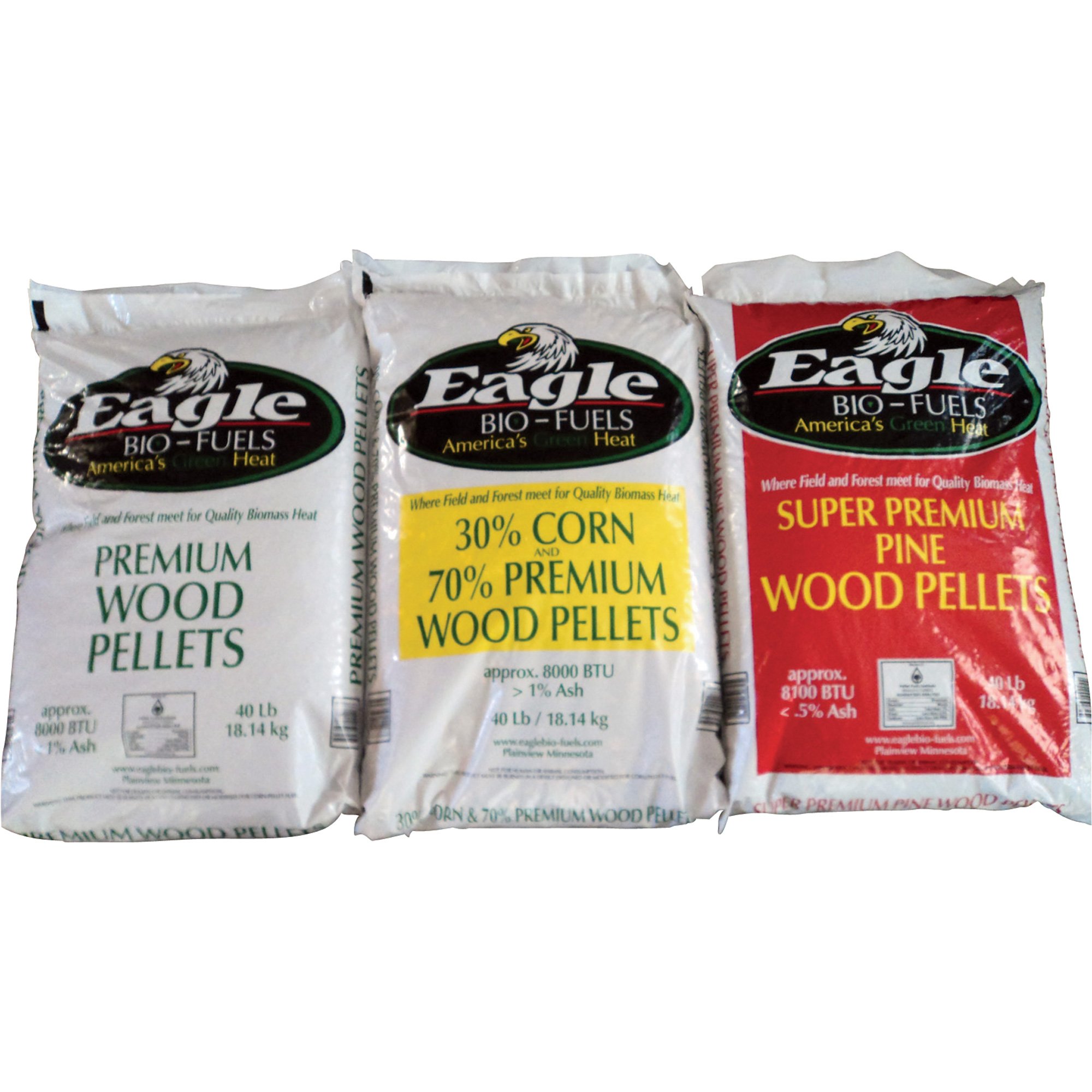 Eagle Bio-Fuels Wood Pellet Fuel Sampler, 3 Blends for Pellet Stoves, 1 ...