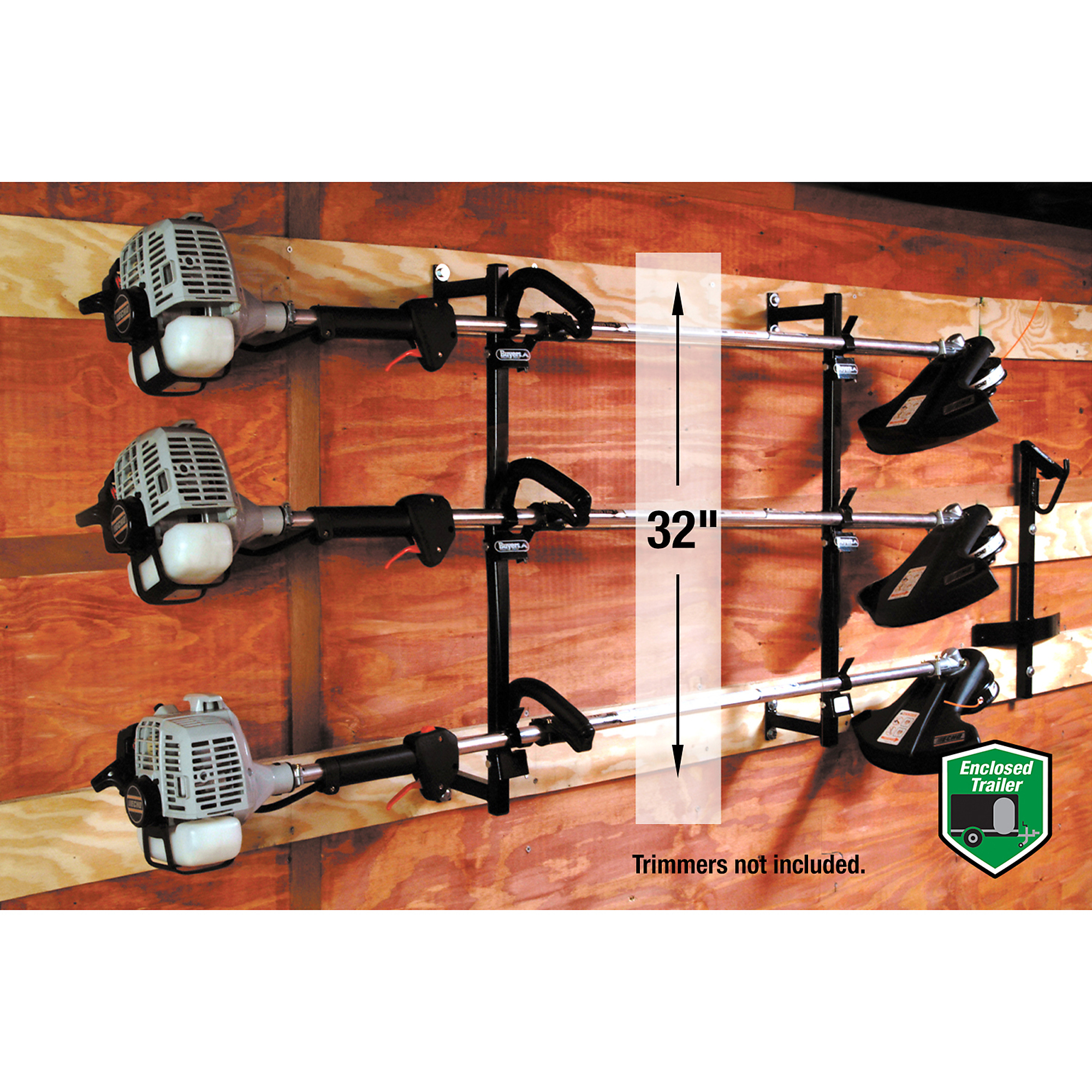 Buyers Products, Landscape 3 Trimmer Rack Holder w/ Lock for Enclosed ...