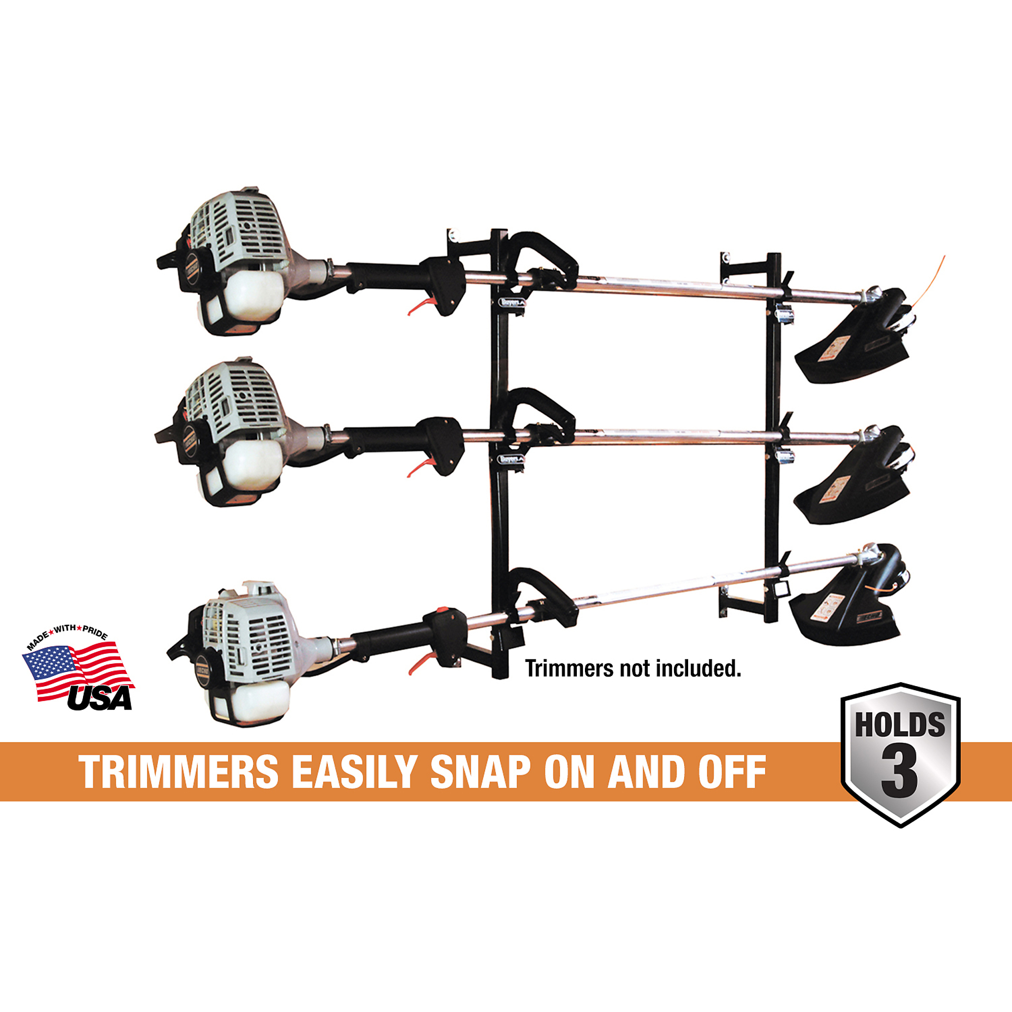 Buyers Products, Landscape 3 Trimmer Rack Holder w/ Lock for Enclosed ...