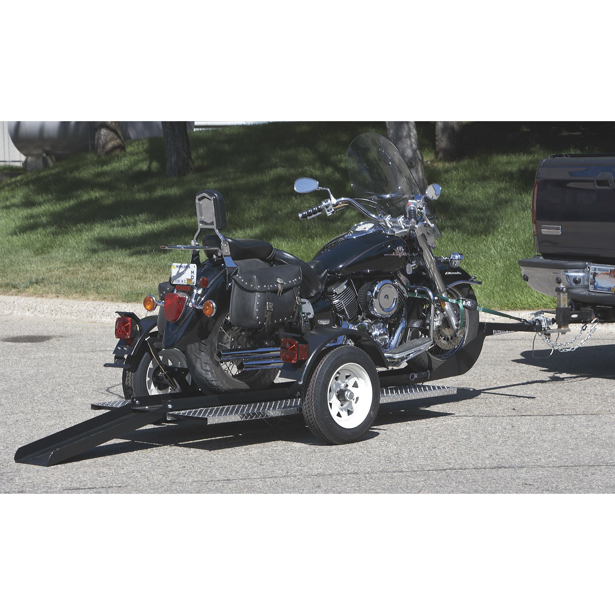 Ultra-Tow Single-Rail Folding Motorcycle Trailer — Steel Frame with ...