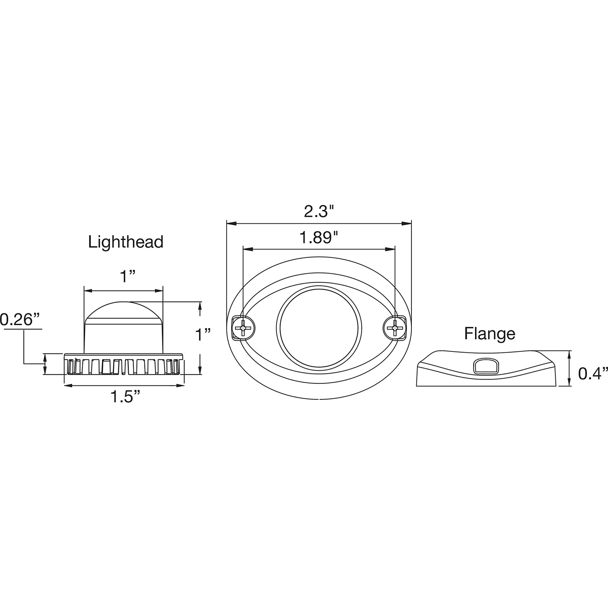 Buyers Products Hidden LED Strobe Light — 2-Pc. Set, Amber Light with ...
