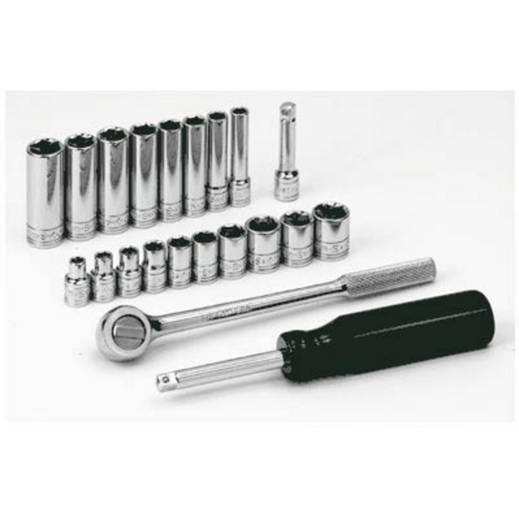 SK Standard and Deep Well Socket Set — 1/4in. Drive, 21-Pc. Metric Set ...