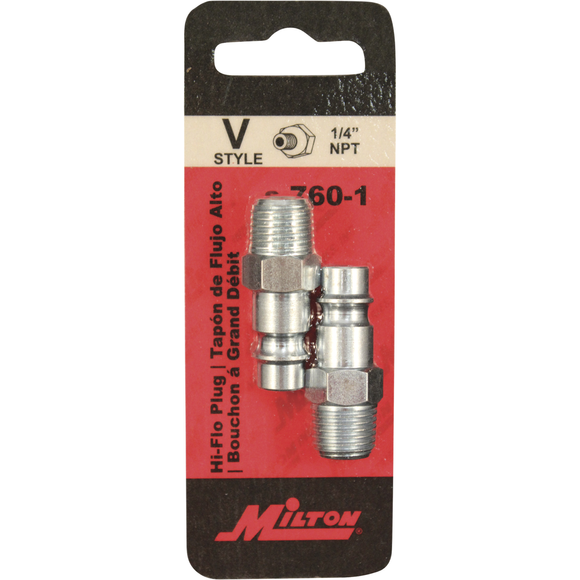 Milton V-Style Hi-Flo Steel Plug, 1/4in. MNPT, Model# S760-1 | Northern ...