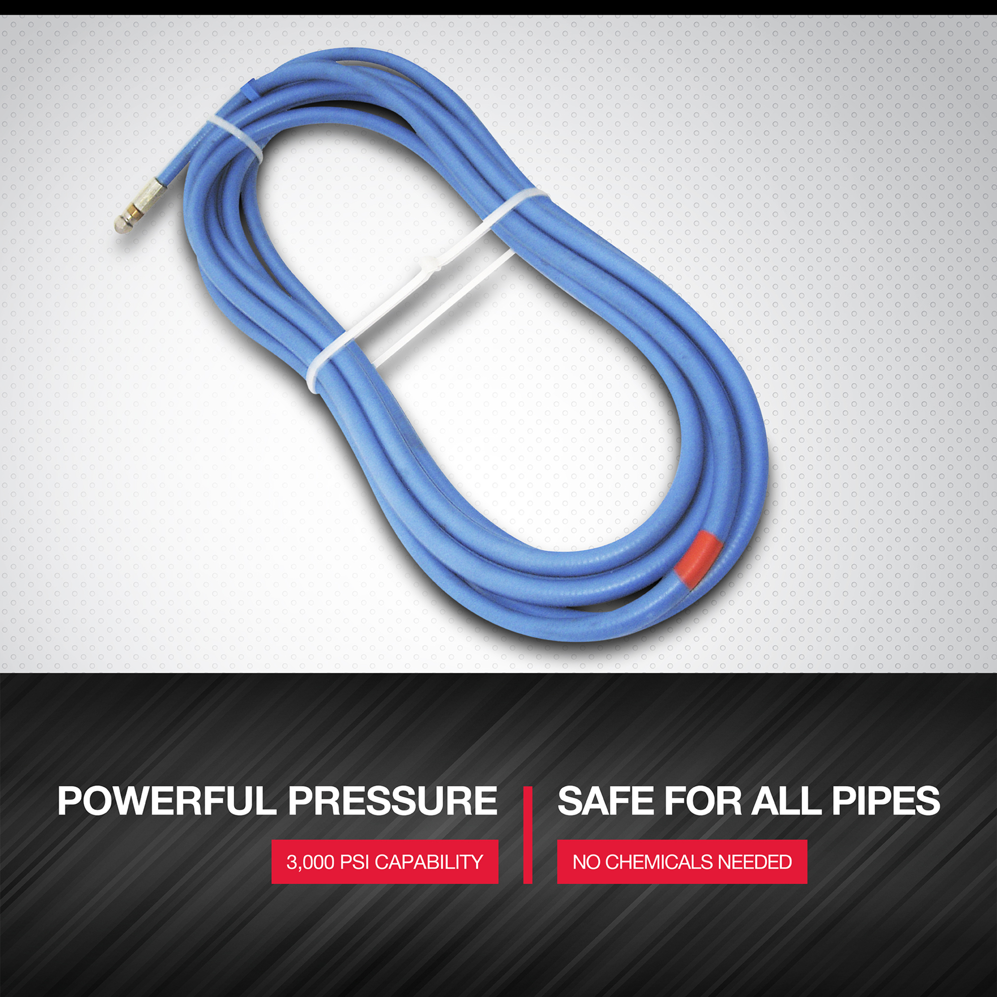 NorthStar Sewer and Drain Cleaning Hose, 3000 PSI, 60ft. x 3/8in ...