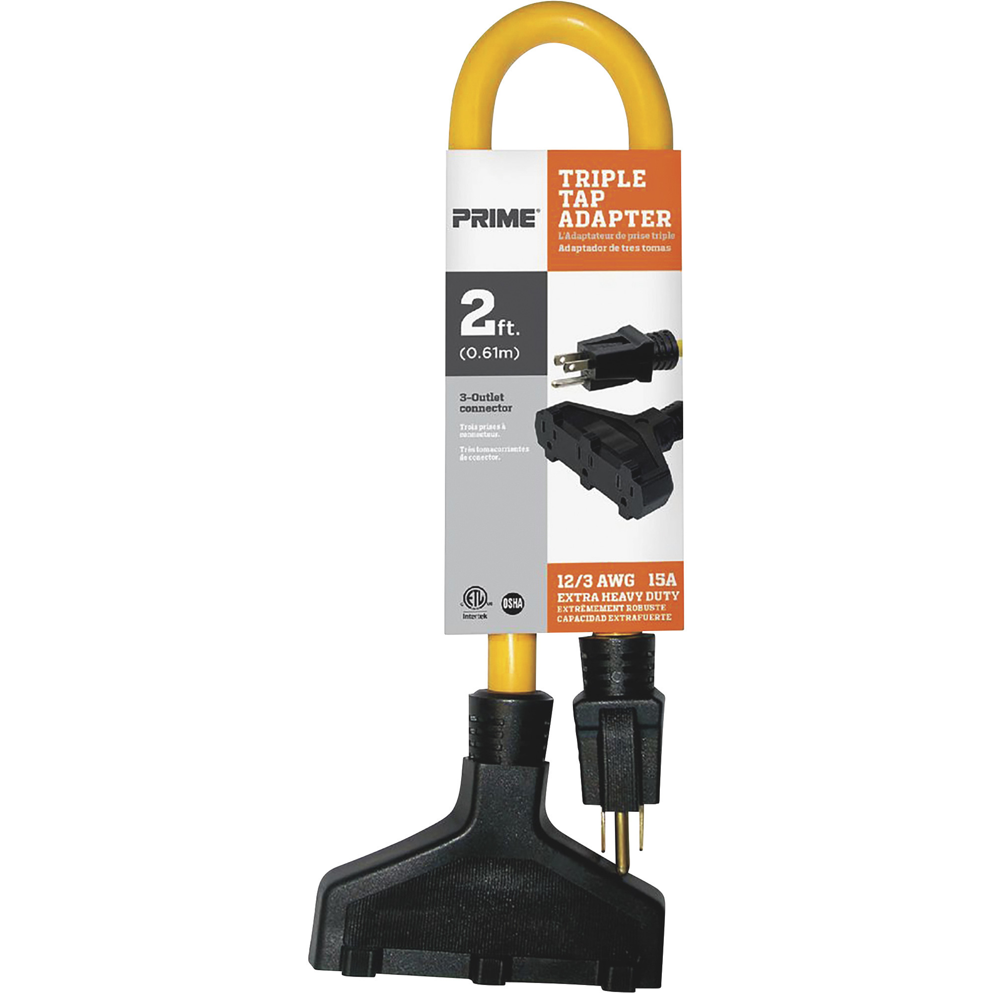 Prime Triple Tap Adapter, 2ft.L, 12/3-Ga., Model# AD050802 | Northern Tool