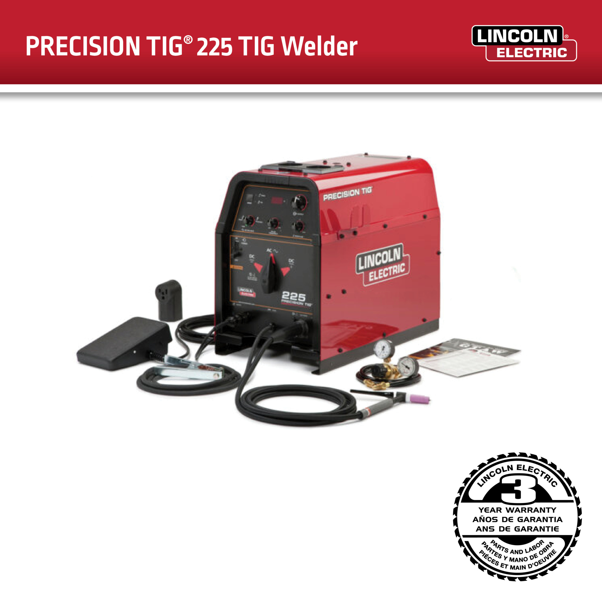 Lincoln Electric Precision TIG 225 AC/DC TIG Welder Ready-Pak, 230V ...