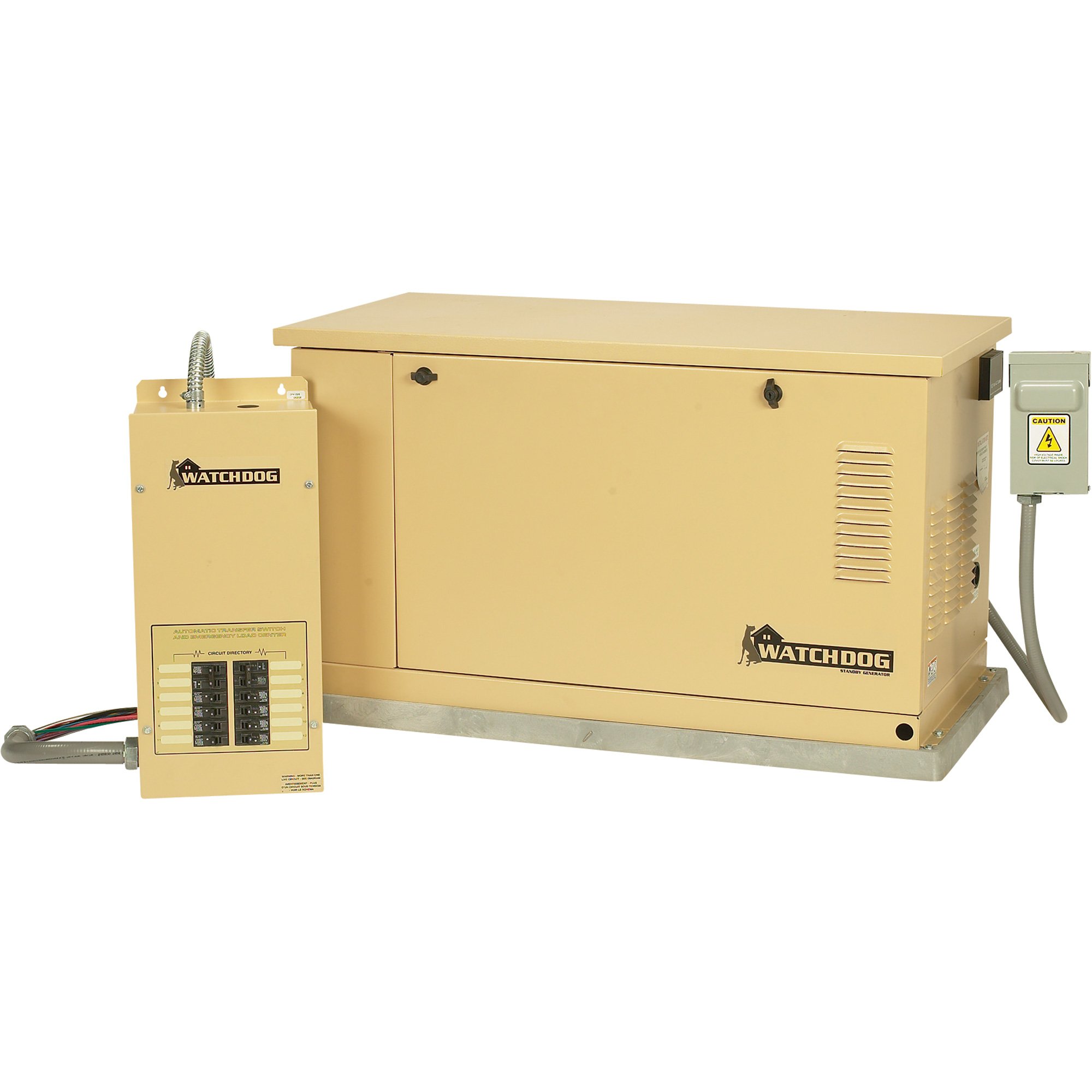Watchdog Air-Cooled Standby Generator — 15 kW (LP)/13 kW (NG), Tan ...
