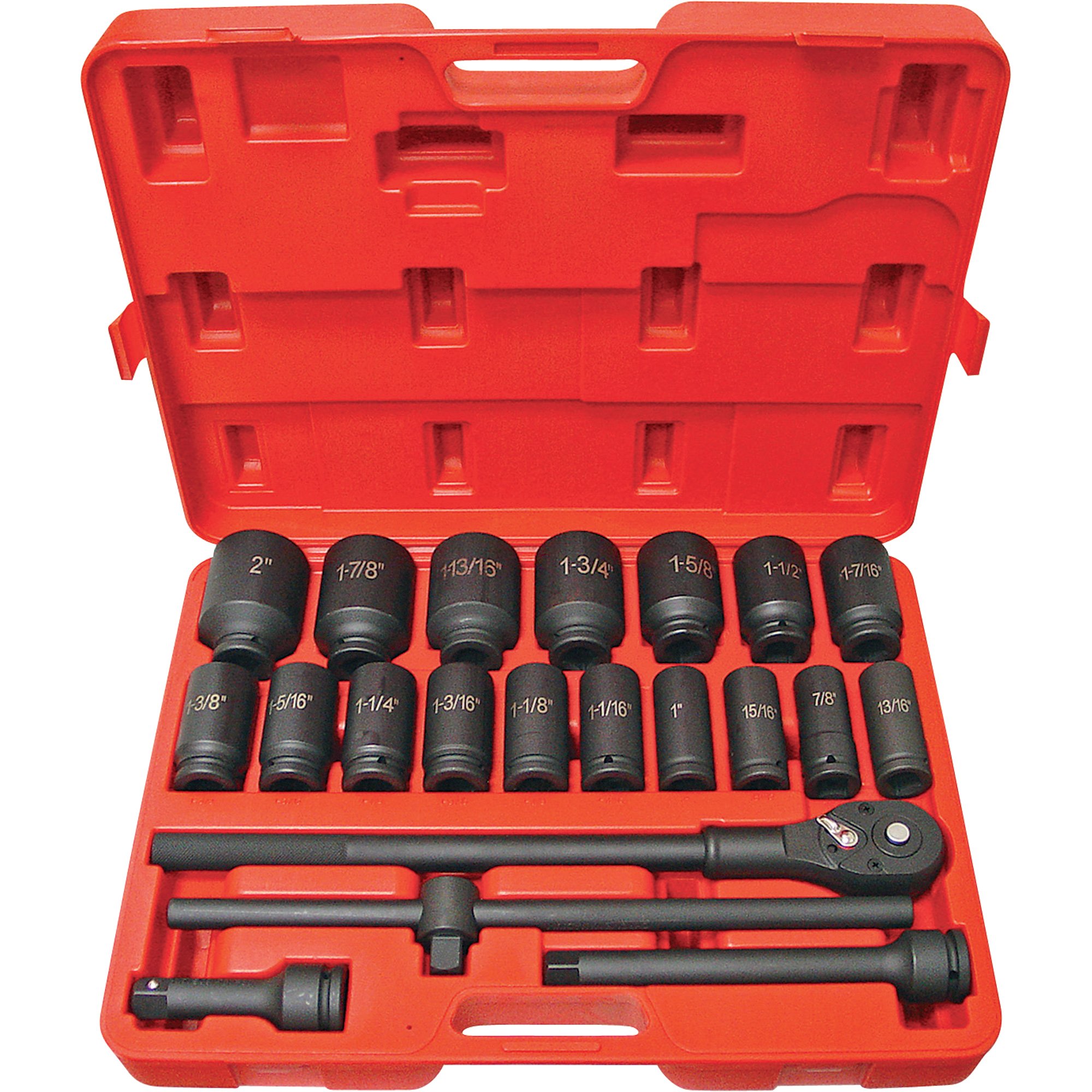 Grip-On Tools Ratchet and Impact Sockets — 3/4in. Drive, 21-Pc. Set ...