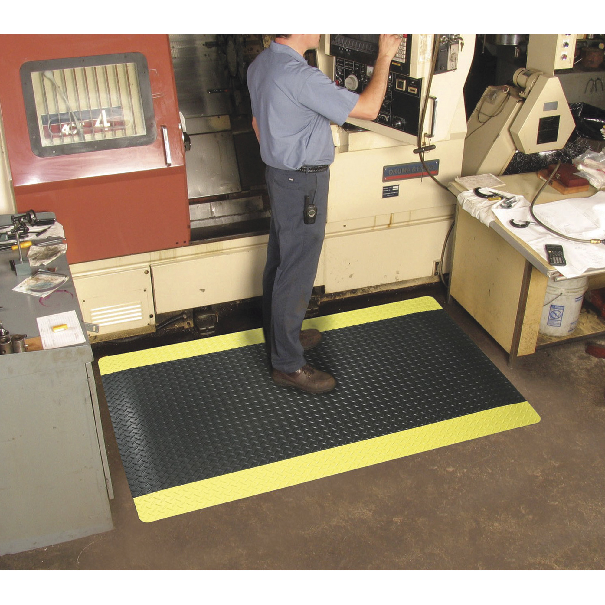 NoTrax Cushion Trax Ultra Floor Mat — 3ft. x 5ft., Black/Yellow, Model ...