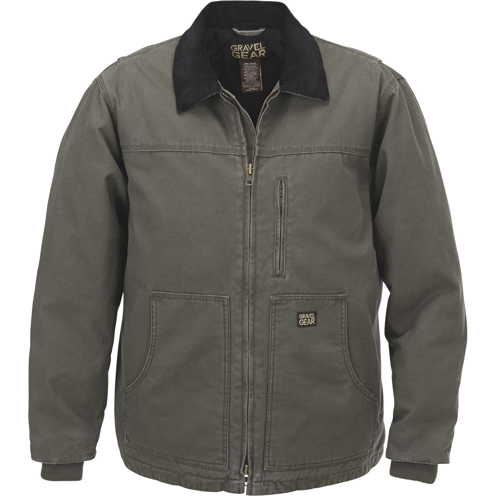 Gravel Gear Men's Washed Duck Chore Coat - Moss, Medium | Northern Tool