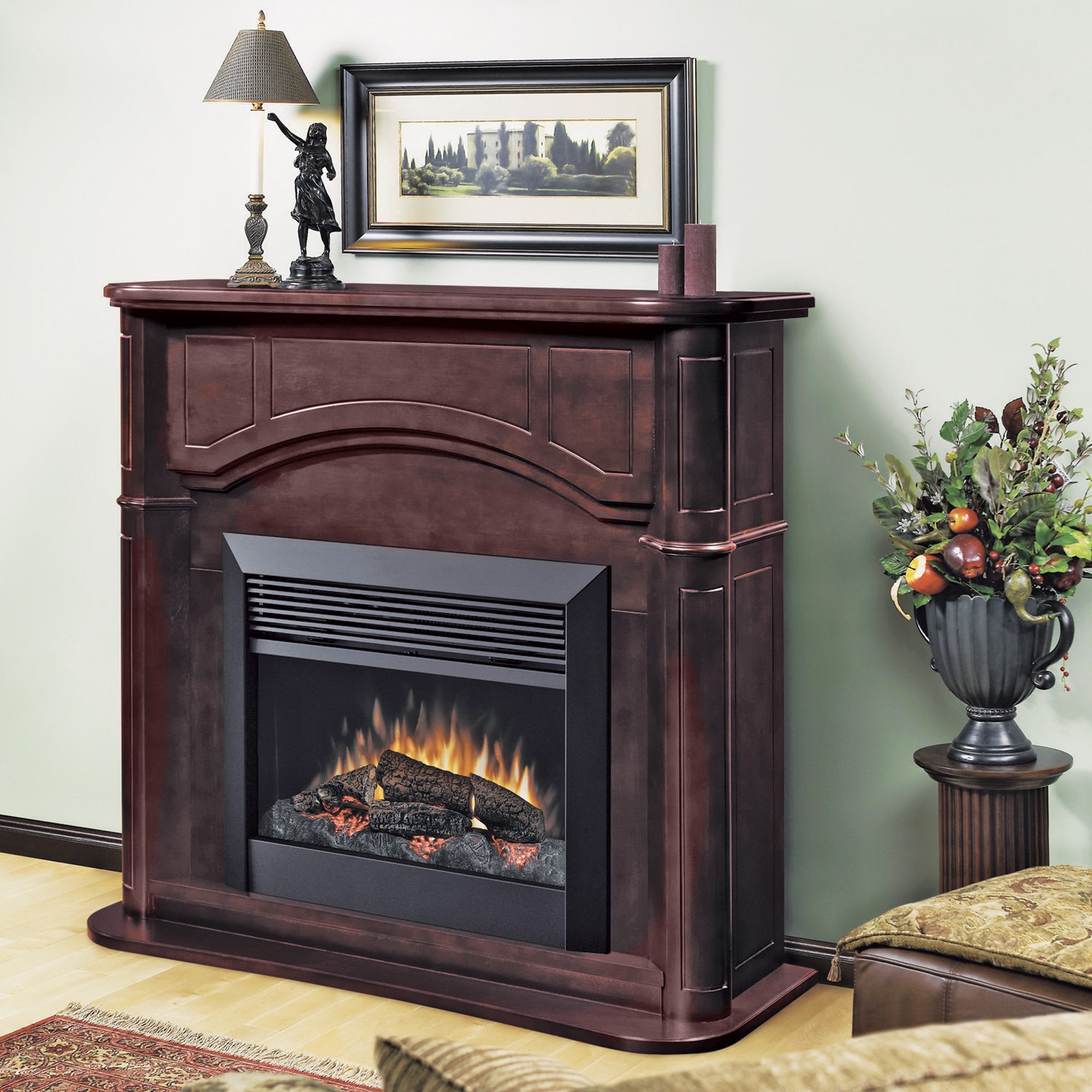 Dimplex Full-Size Casual Elegance Electric Fireplace — Cherry Finish ...