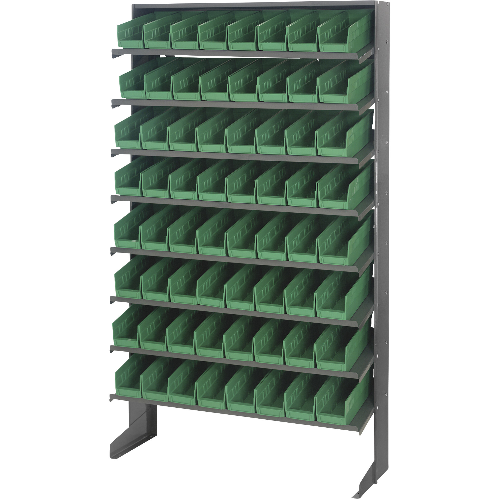Quantum Storage Single Side Sloped Storage Shelves With 64 Bins, 12in.D ...
