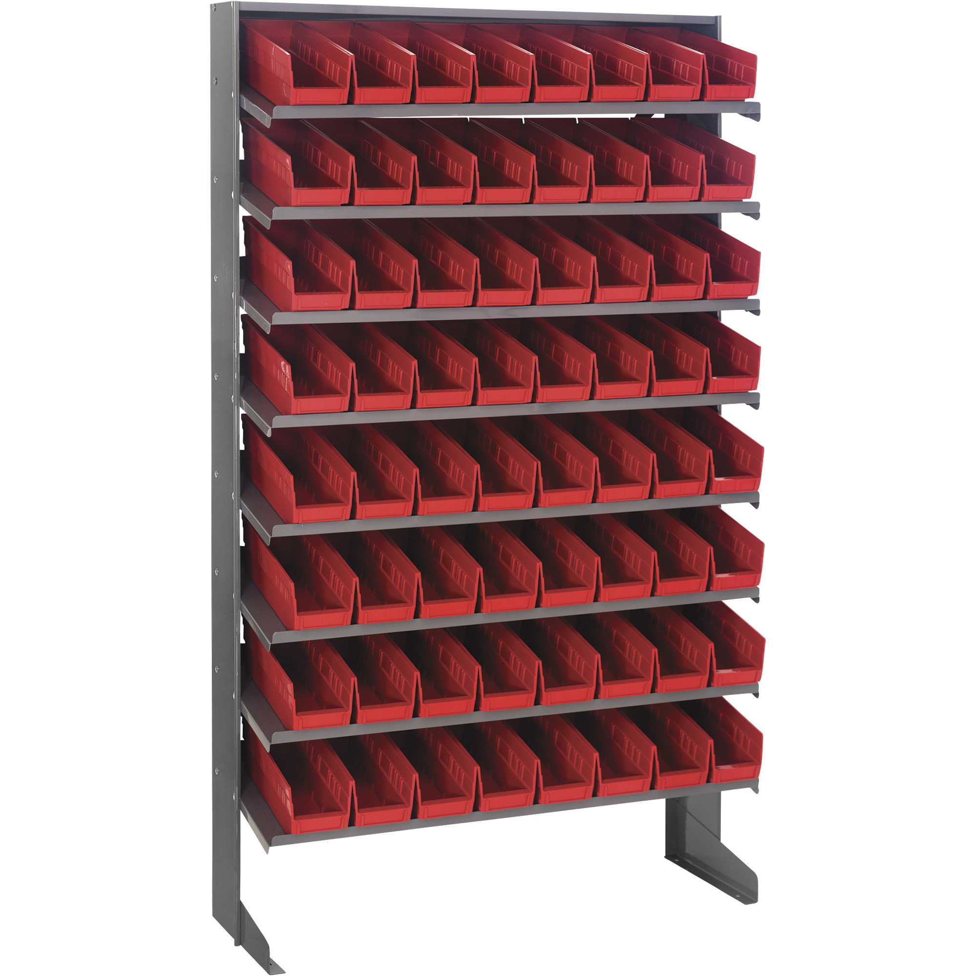 Quantum Storage Single Side Sloped Storage Shelves With 64 Bins, 12in ...