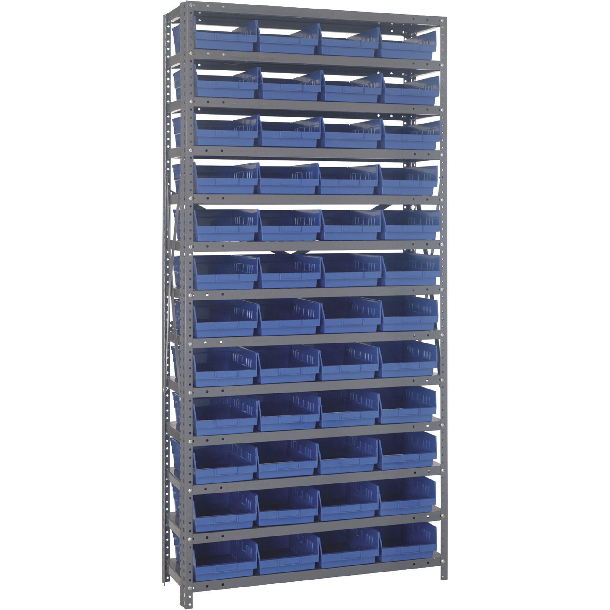 Quantum Storage 48 Bin Shelf Unit — 12in. x 36in. x 75in. Rack Size ...
