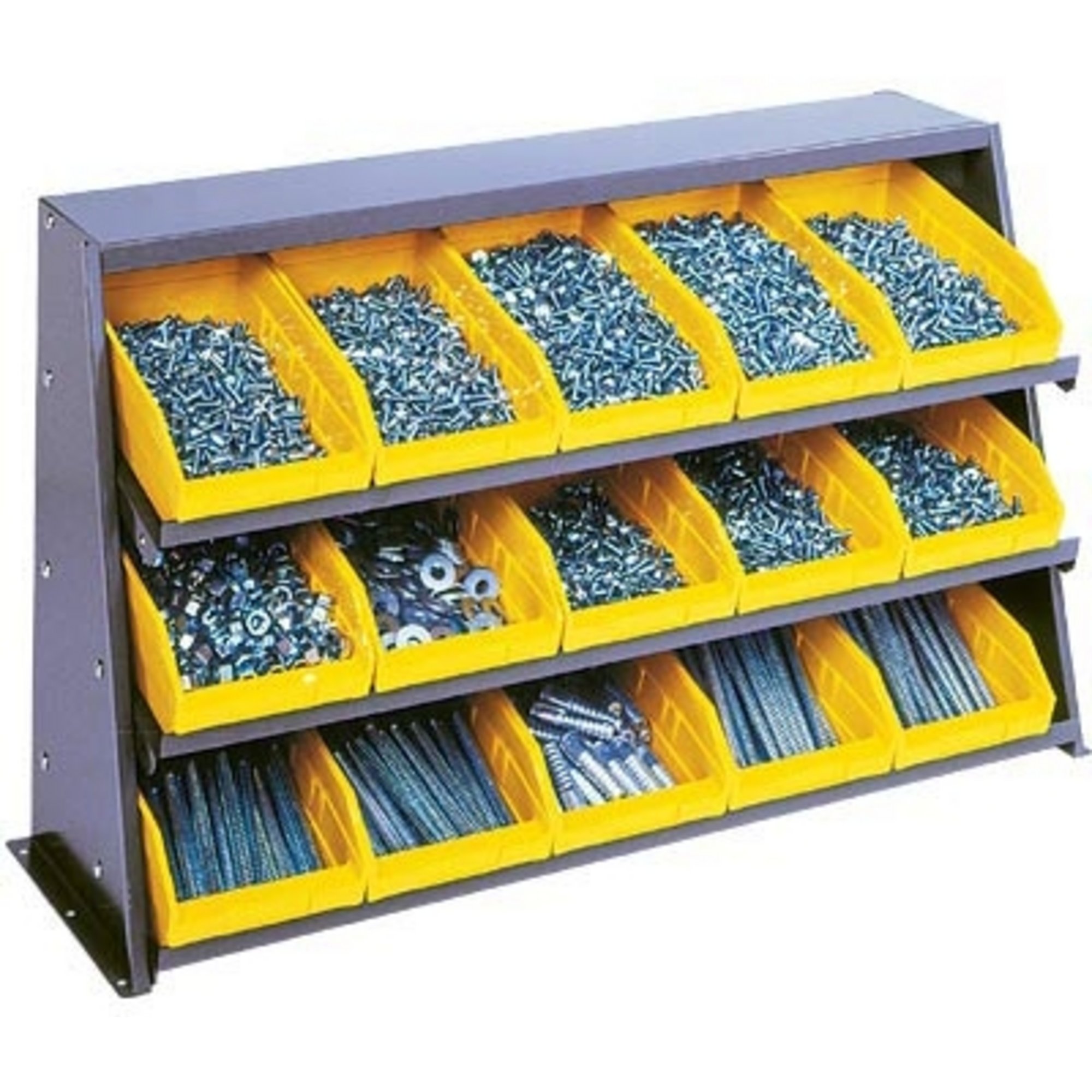 Quantum Bench Rack with 15 Bins — Yellow | Northern Tool