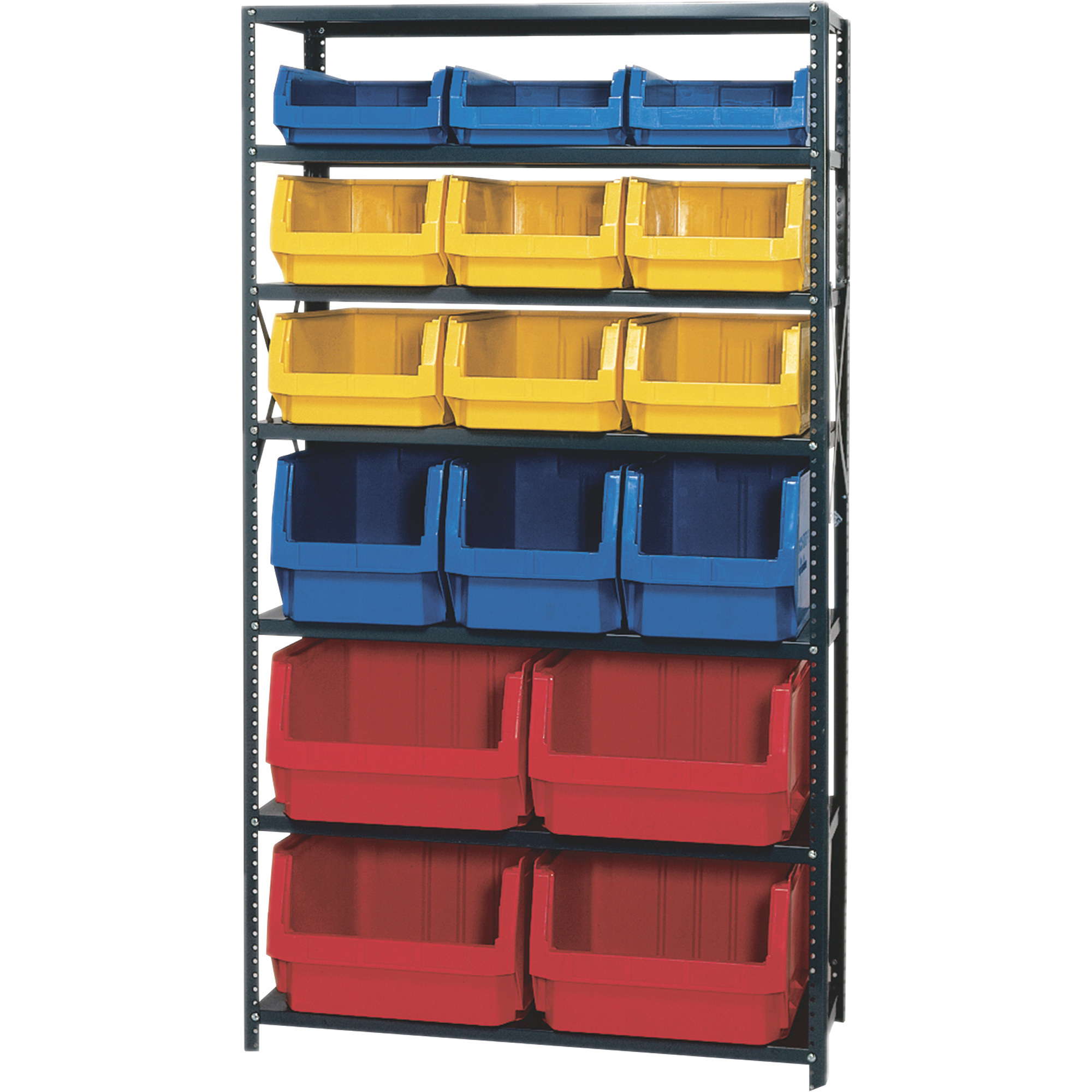Quantum Storage Heavy Duty Metal Shelving Unit With 10 Magnum Bins ...