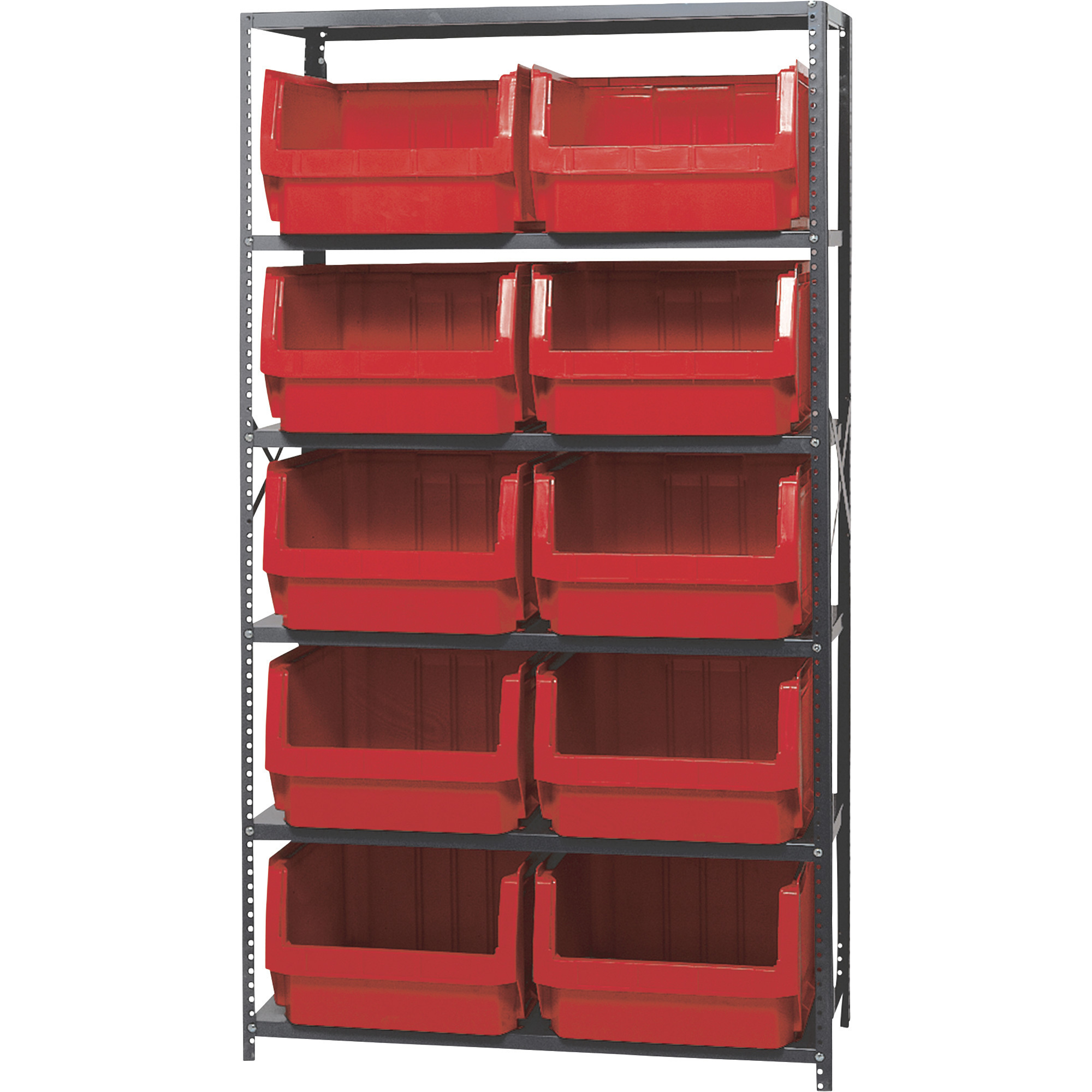 Quantum Storage Heavy Duty Metal Shelving Unit With 10 Magnum Bins ...