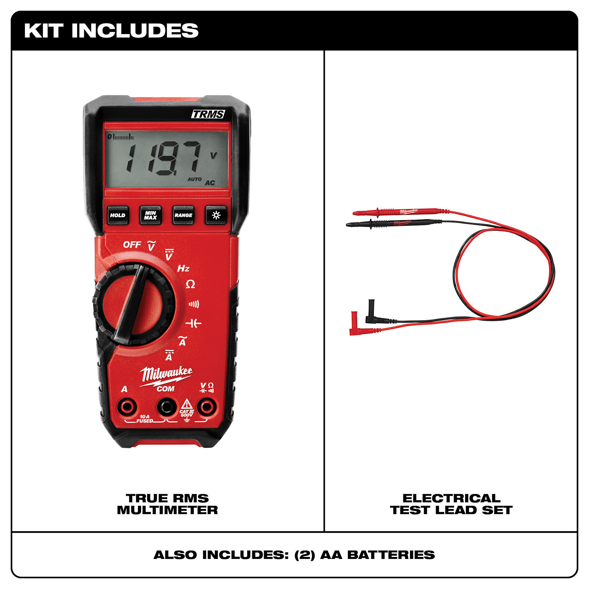 Milwaukee Digital Multimeter, True RMS, Model# 2216-20 | Northern Tool
