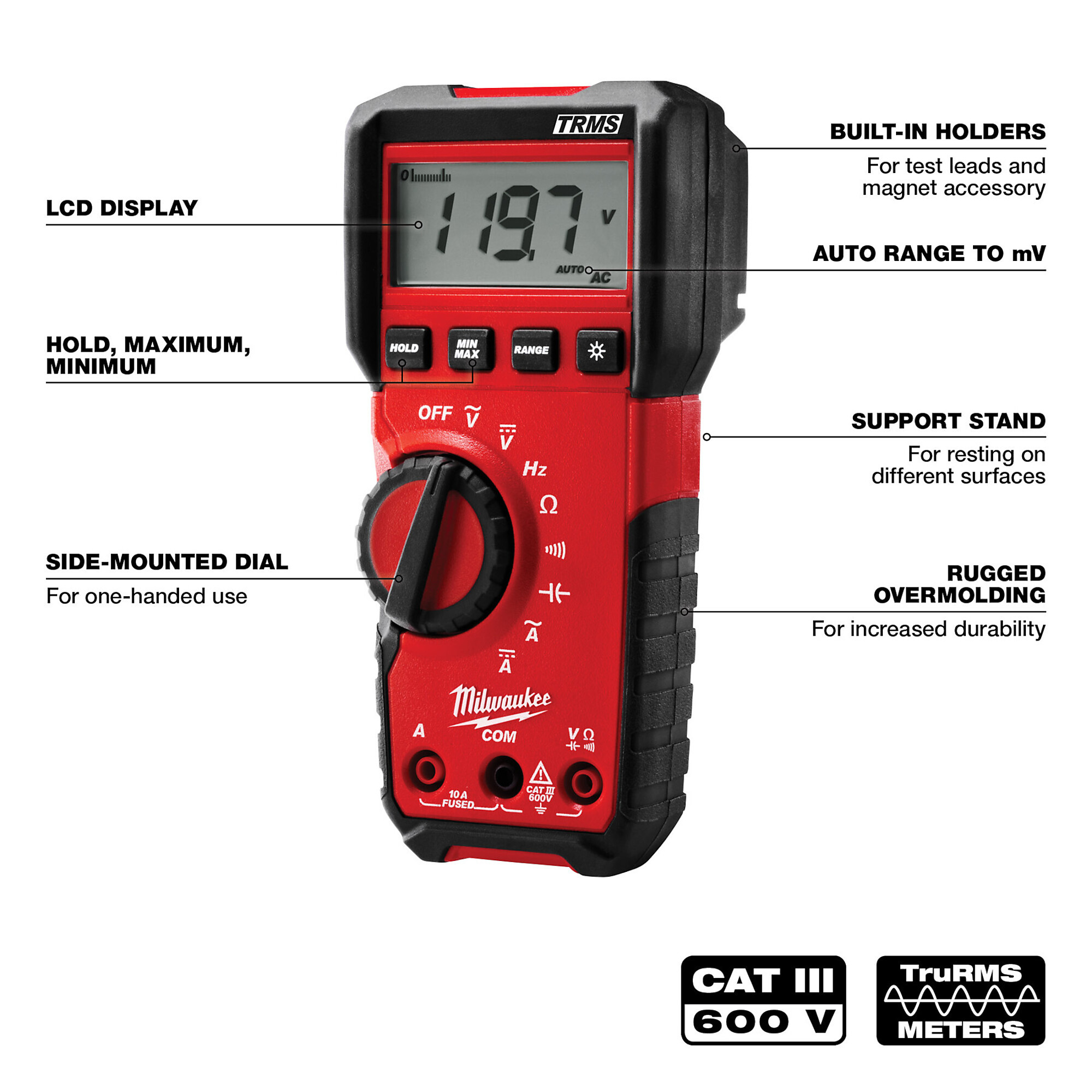 Milwaukee Digital Multimeter, True RMS, Model# 2216-20 | Northern Tool