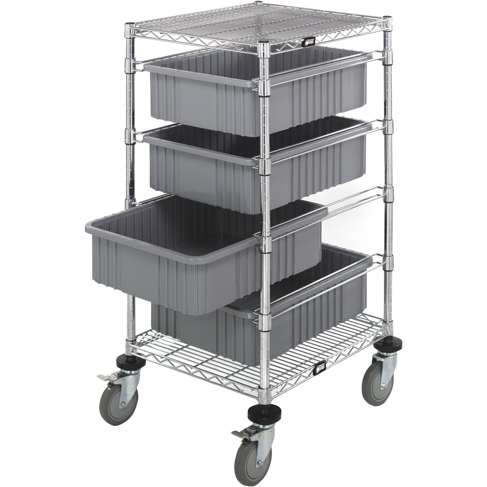 Quantum Storage Bin Cart with Dividable Grids, 24in.L x 21in.W x 45in.H ...