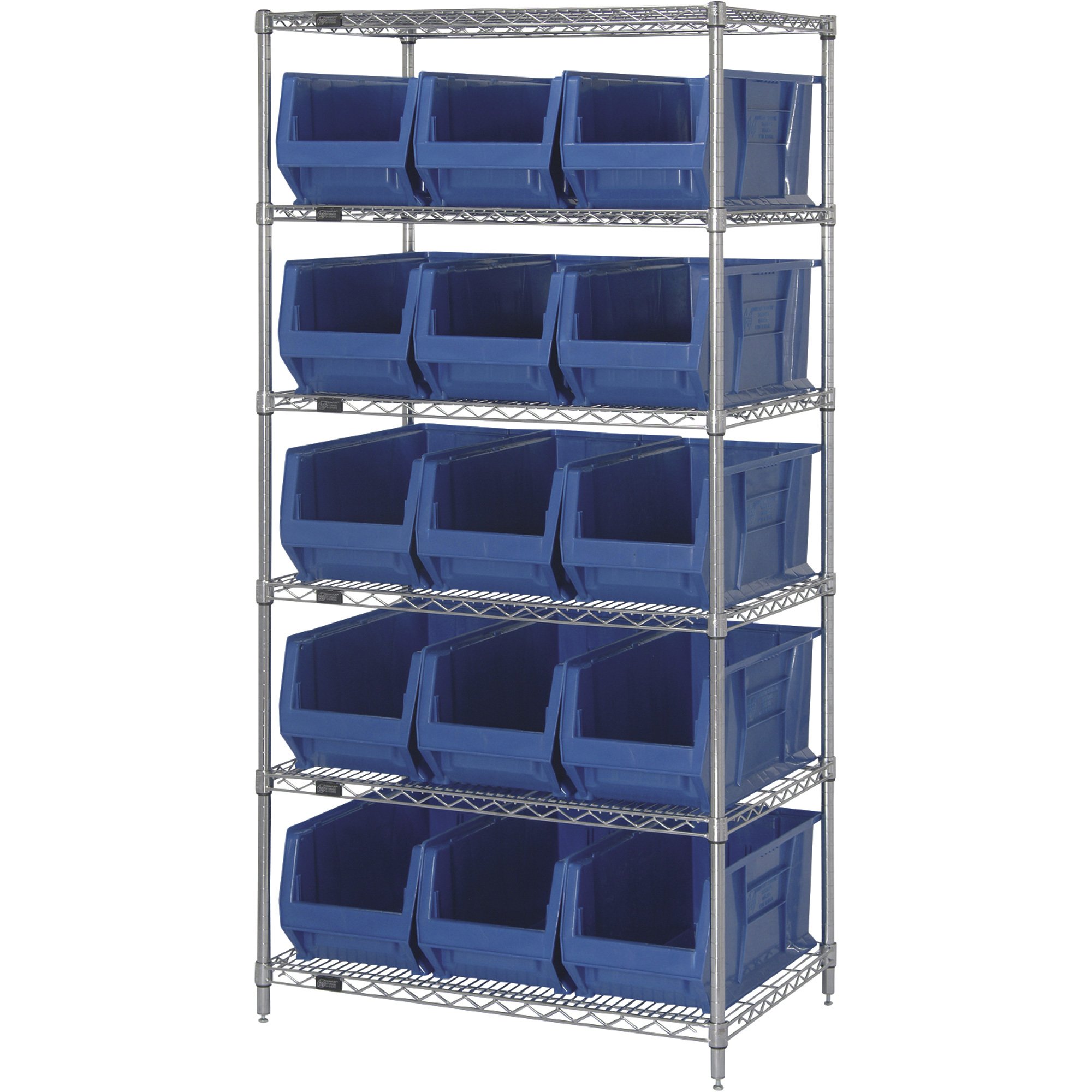 Quantum Storage Hulk Bin Shelving System — 30in.L x 36in.W x 74in.H, 6 ...