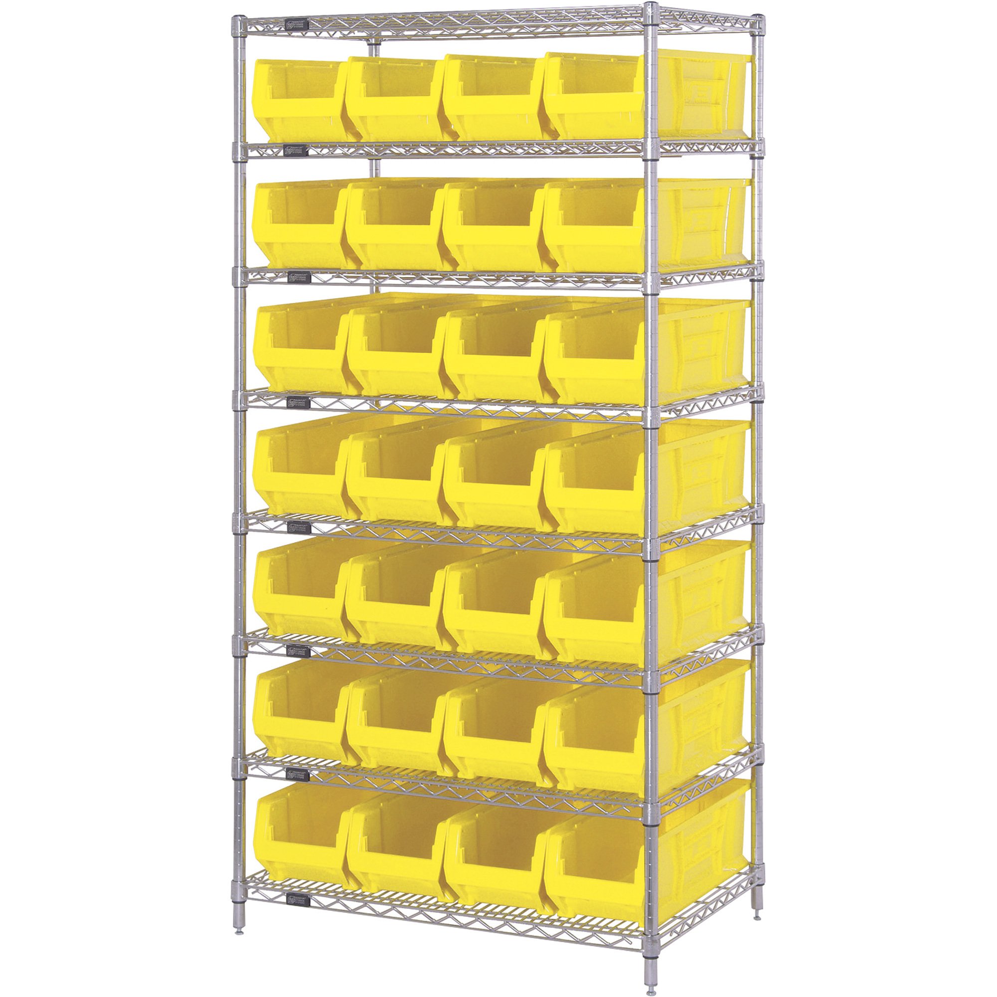 Quantum Storage Hulk Bin Shelving System — 30in.L x 36in.W x 74in.H, 8 ...