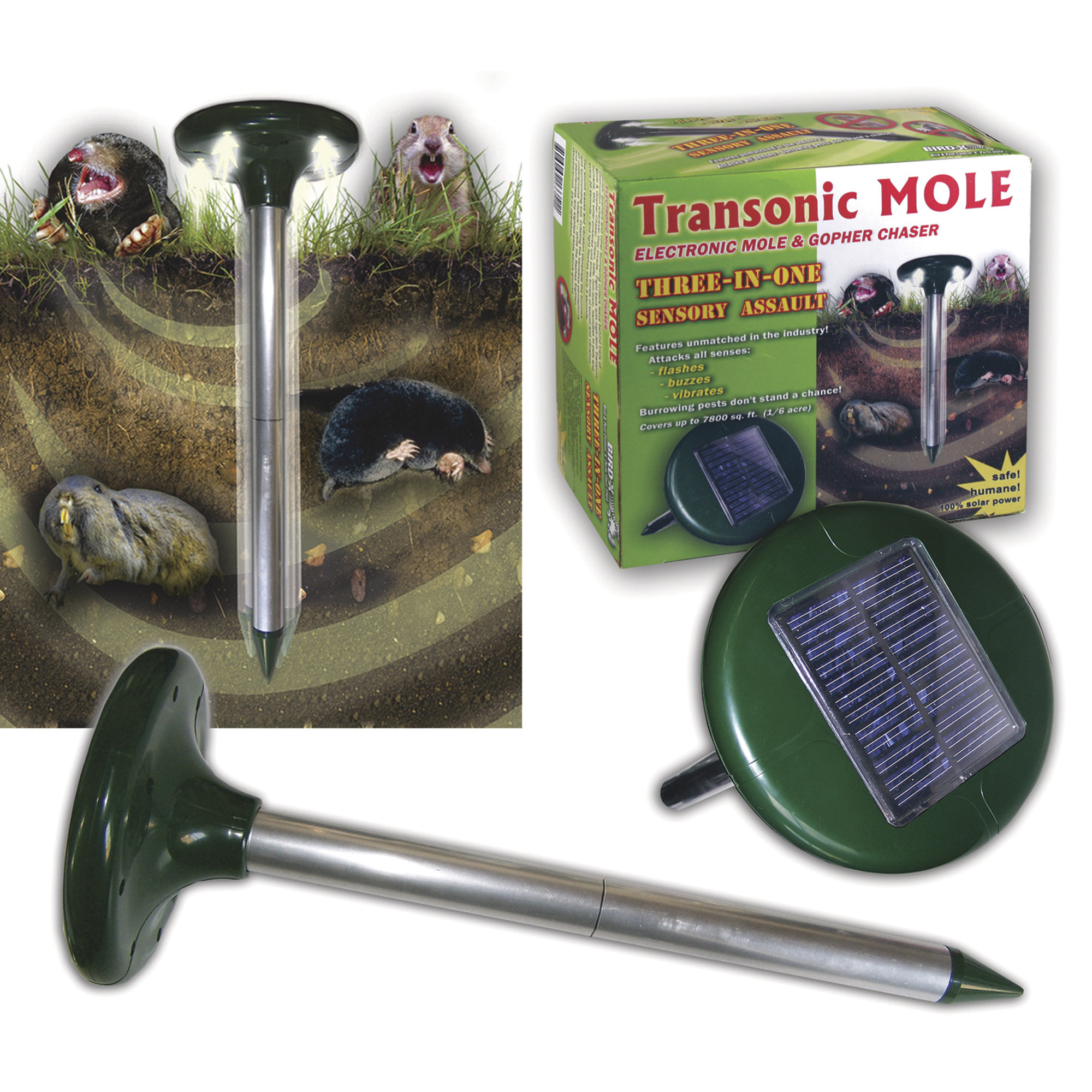 Bird-X Solar Transonic Mole Repeller, Model# TX-MOLE | Northern Tool