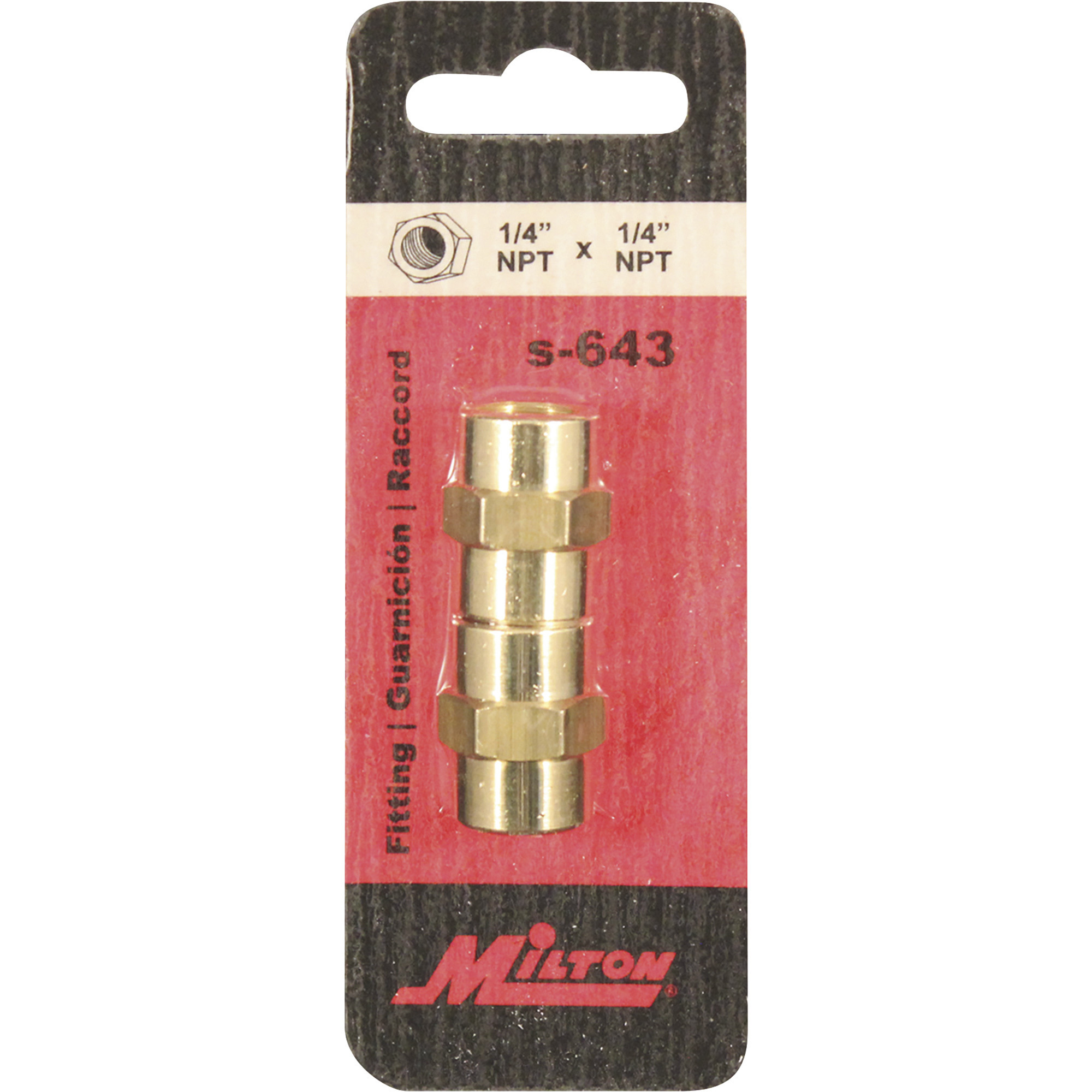 Milton 1/4in. Female Hex Coupling, Model# S-643 | Northern Tool