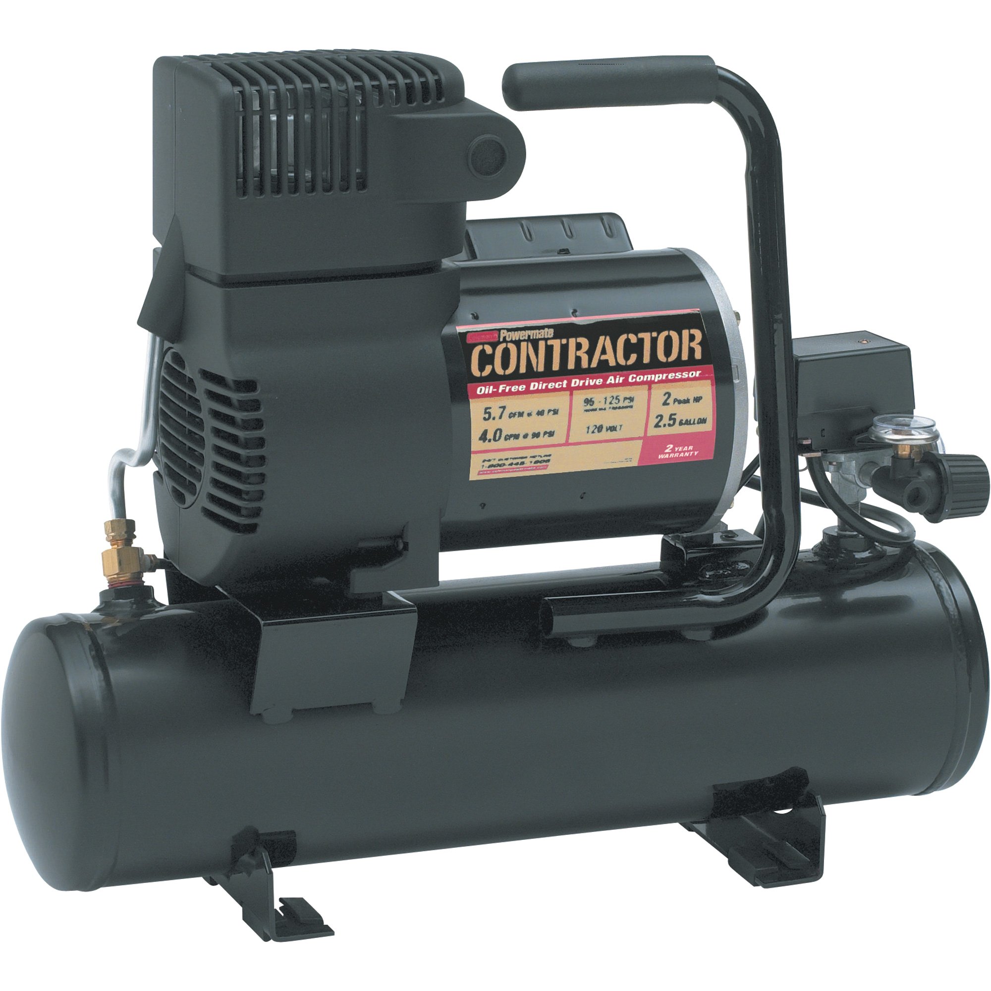 Coleman 2.5 Gallon Hot Dog Style Air Compressor, Model# CP0200312 ...