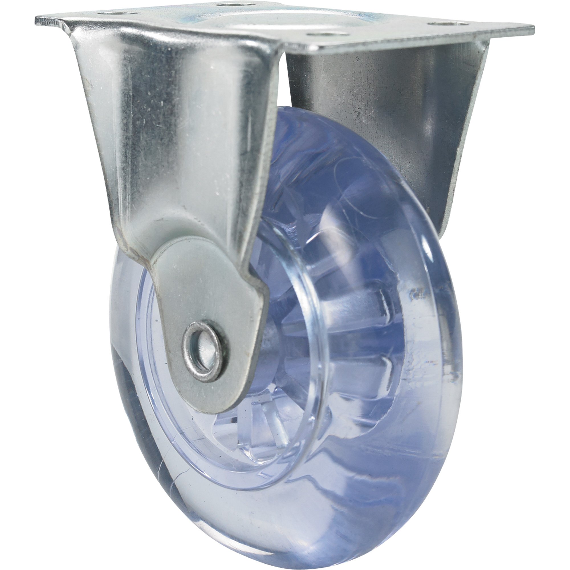 Clear Light-Duty Nonmarking Skate Wheel Caster — 3in. Rigid Plate ...
