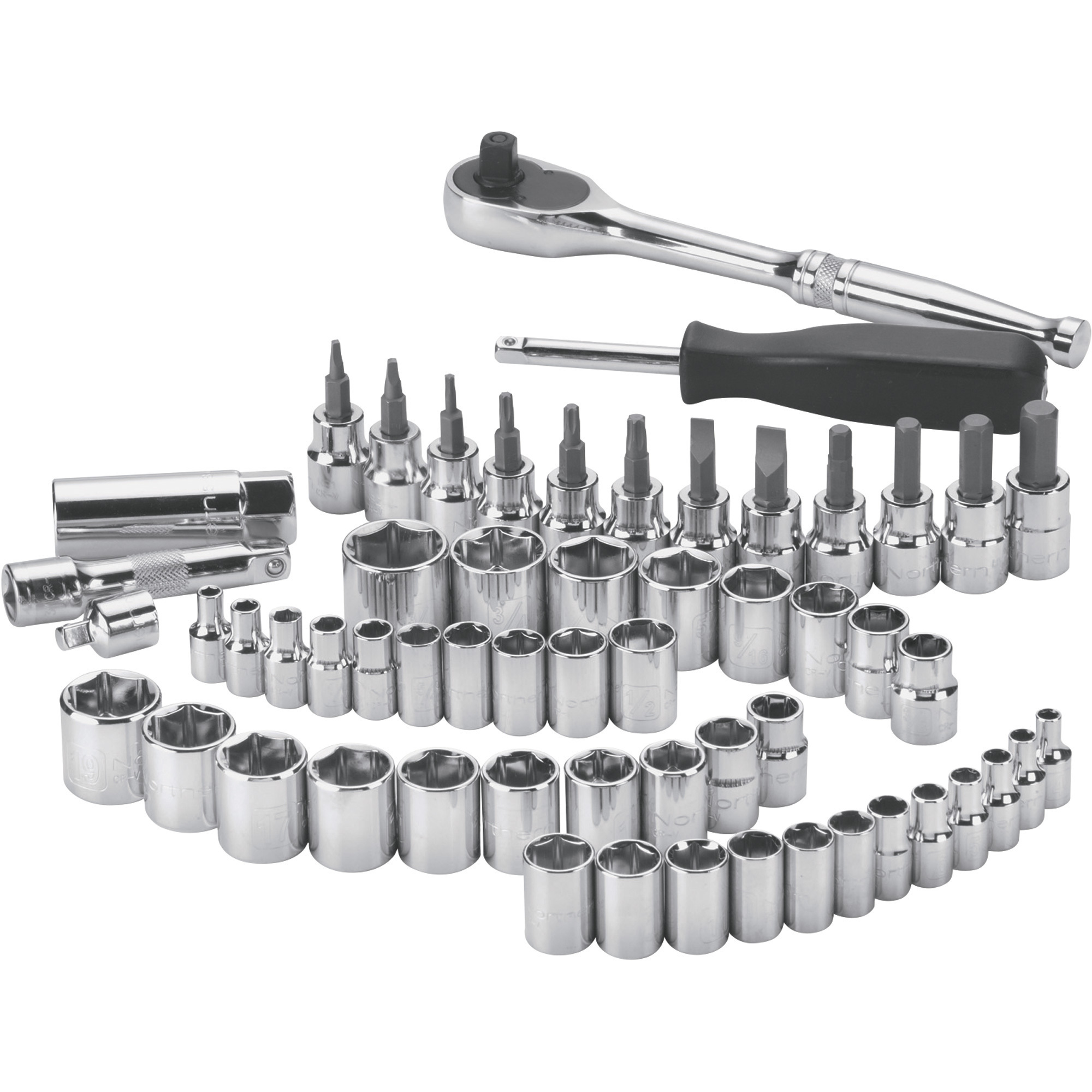 Klutch Mechanic's Socket Set — 57-Pc., 1/4in. & 3/8in. Drive, SAE ... Klutch Mechanic's Socket Set — 57-Pc., 1/4in. & 3/8in. Drive, SAE ...